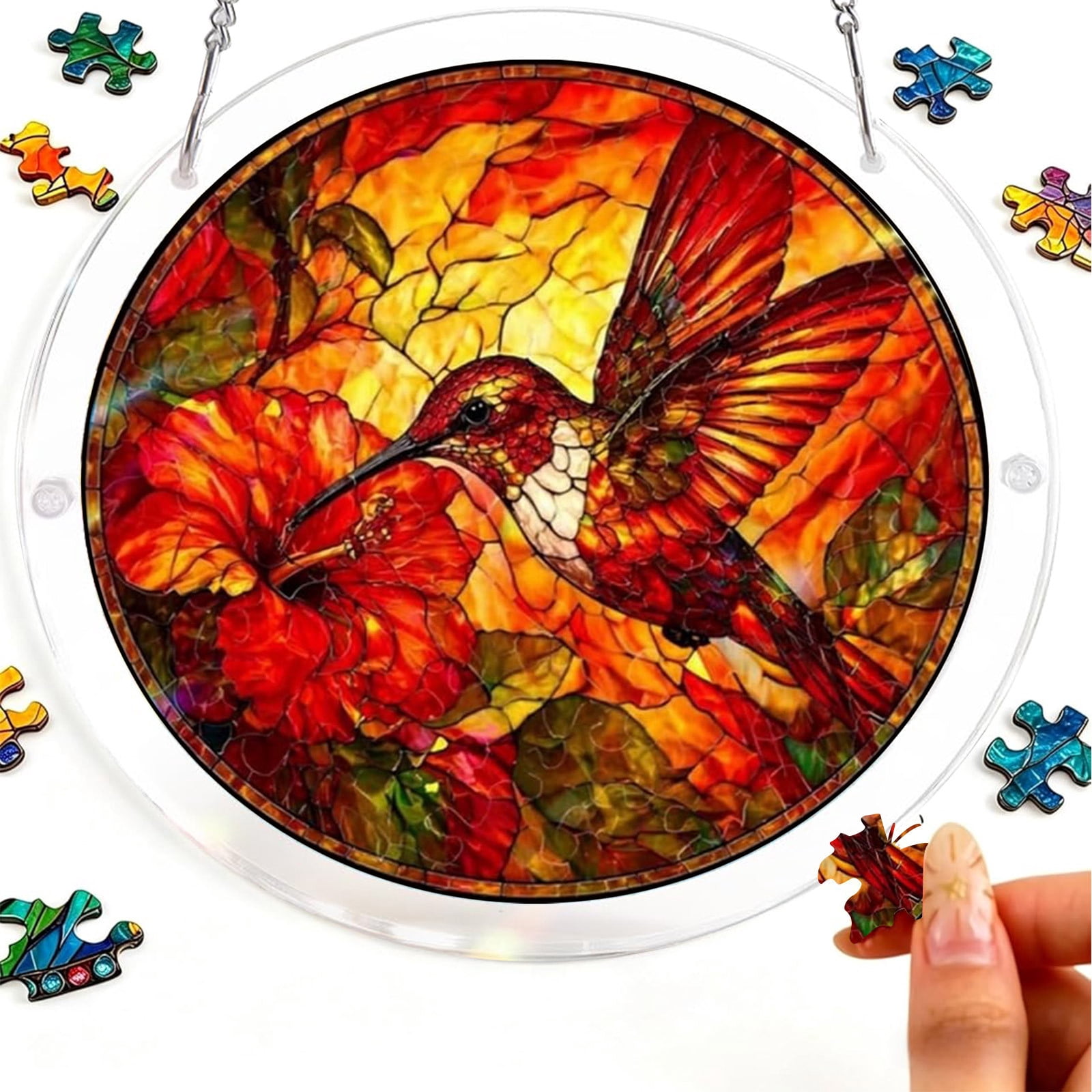 Beforeyayn Acrylic Puzzle Suncatcher Window Hanging, Garden Decoration ...