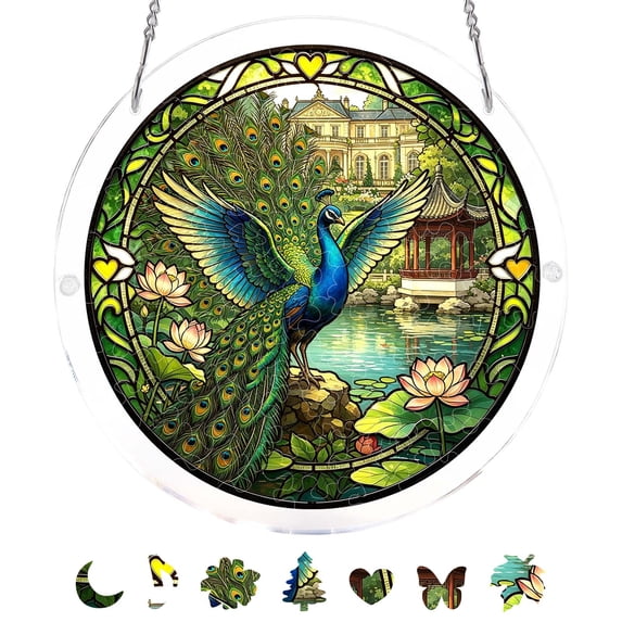 Beforeyayn Acrylic Suncatcher Puzzle, 83 Pieces Stained Glass for Home ...