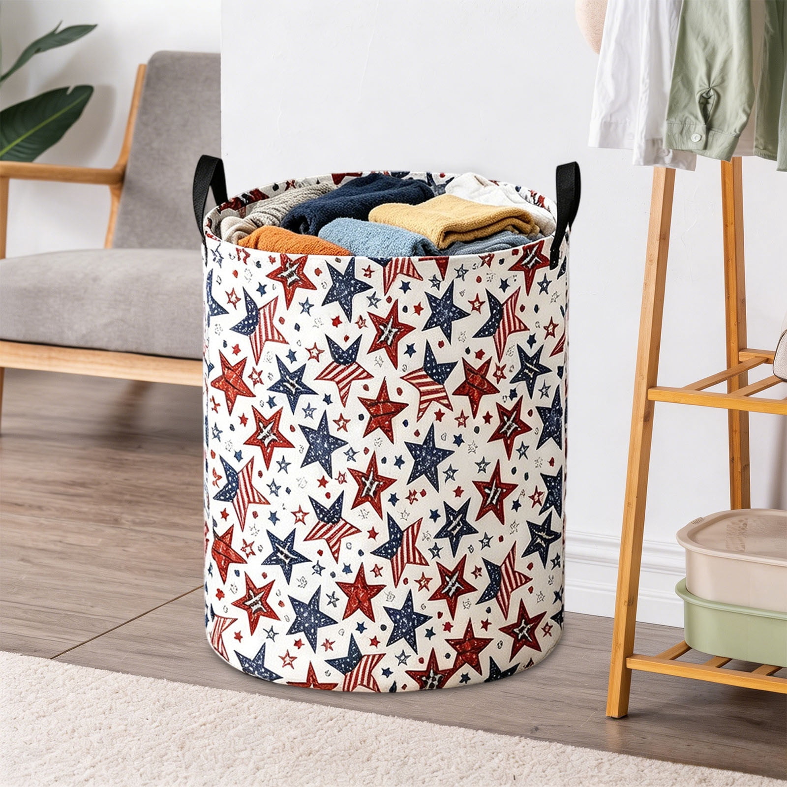 Beforeyayn Americans Independence Day Round Basket, Household Organizer ...