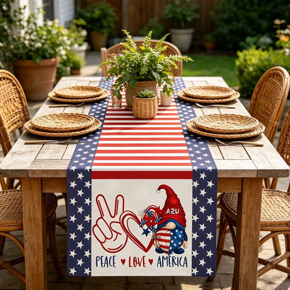 Beforeyayn Americans Independence Day Table Flag, American Style Dining ...