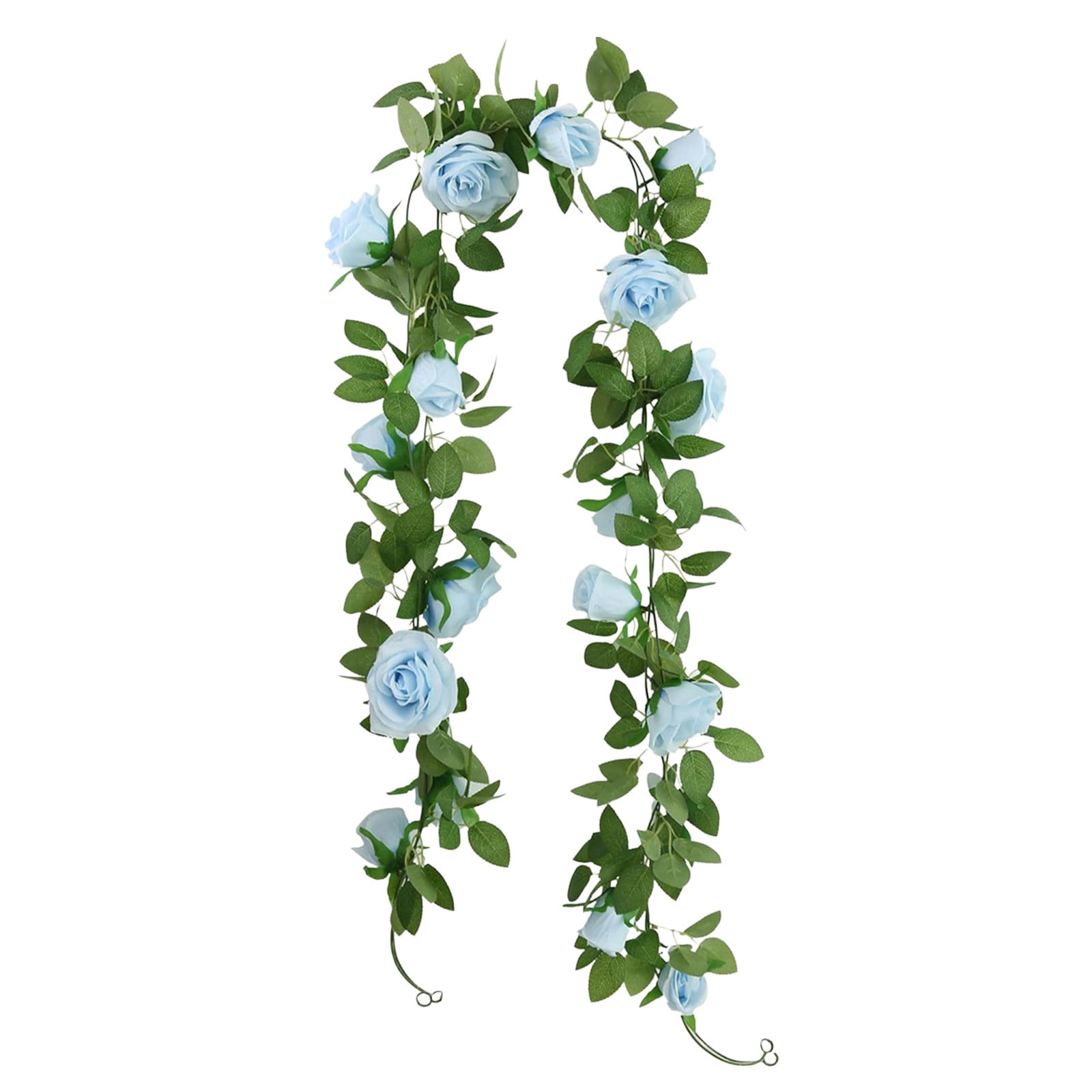 Beforeyayn Artificial Garland with Blue Rose Flowers, Floral Vine ...