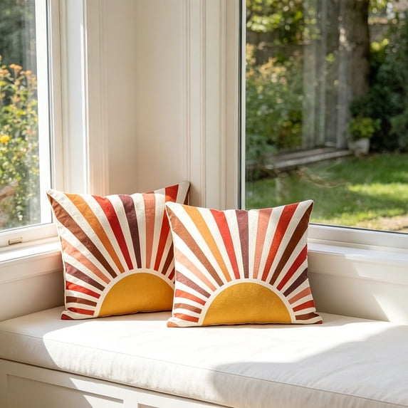 Beforeyayn Bohemian Style Sun Print Cushion Covers, Geometric Patterns ...