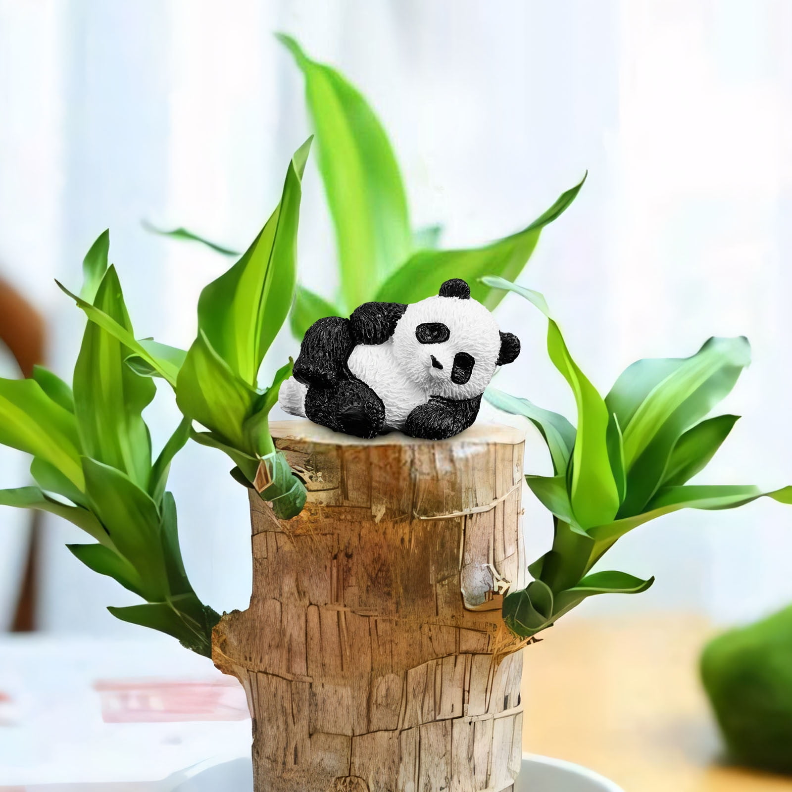 Beforeyayn Brazilian Wood Cute Panda Resin Statue,Mini BrazilWood Plant ...