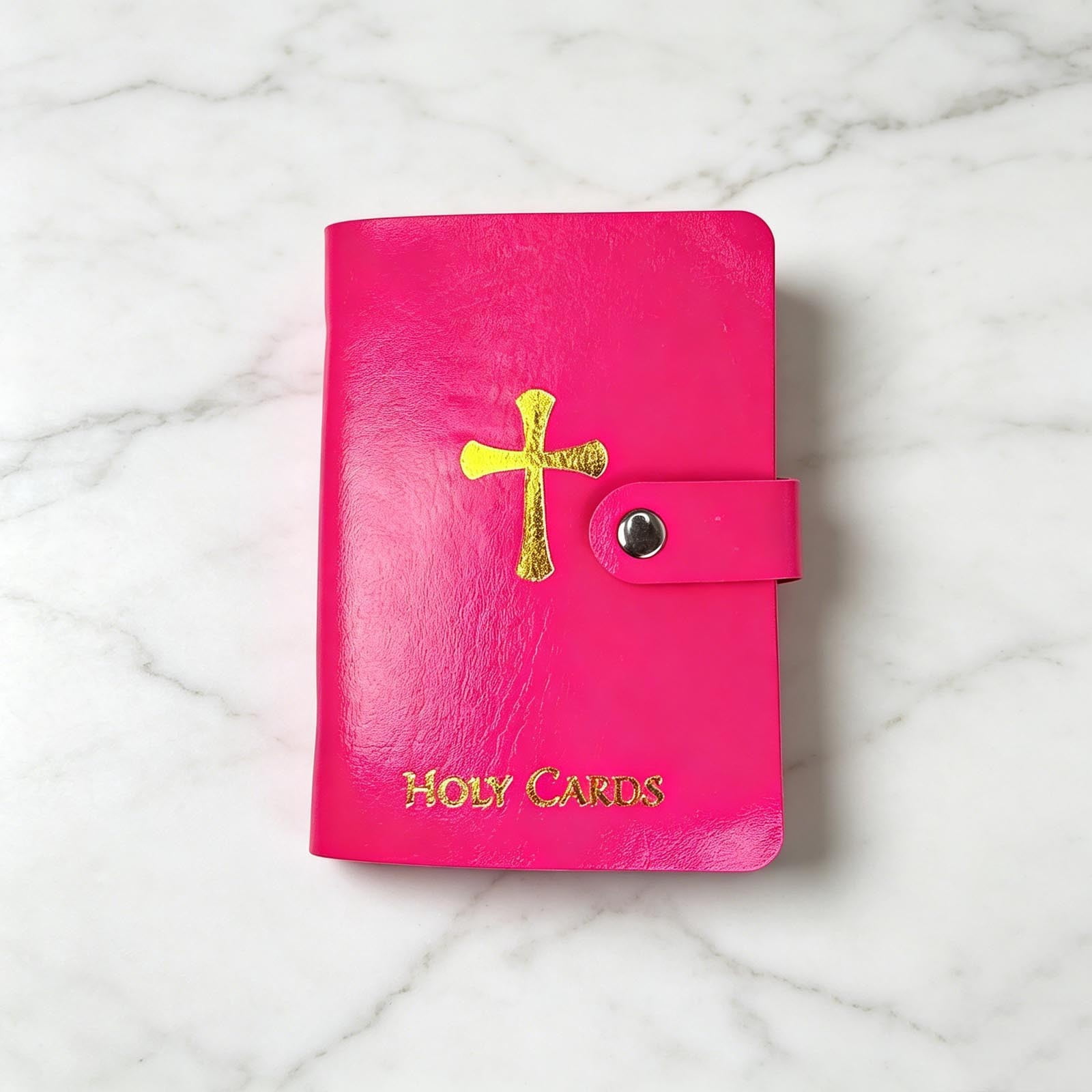 Beforeyayn Catholic Leather Holy Card Pocket Protector with Snap ...