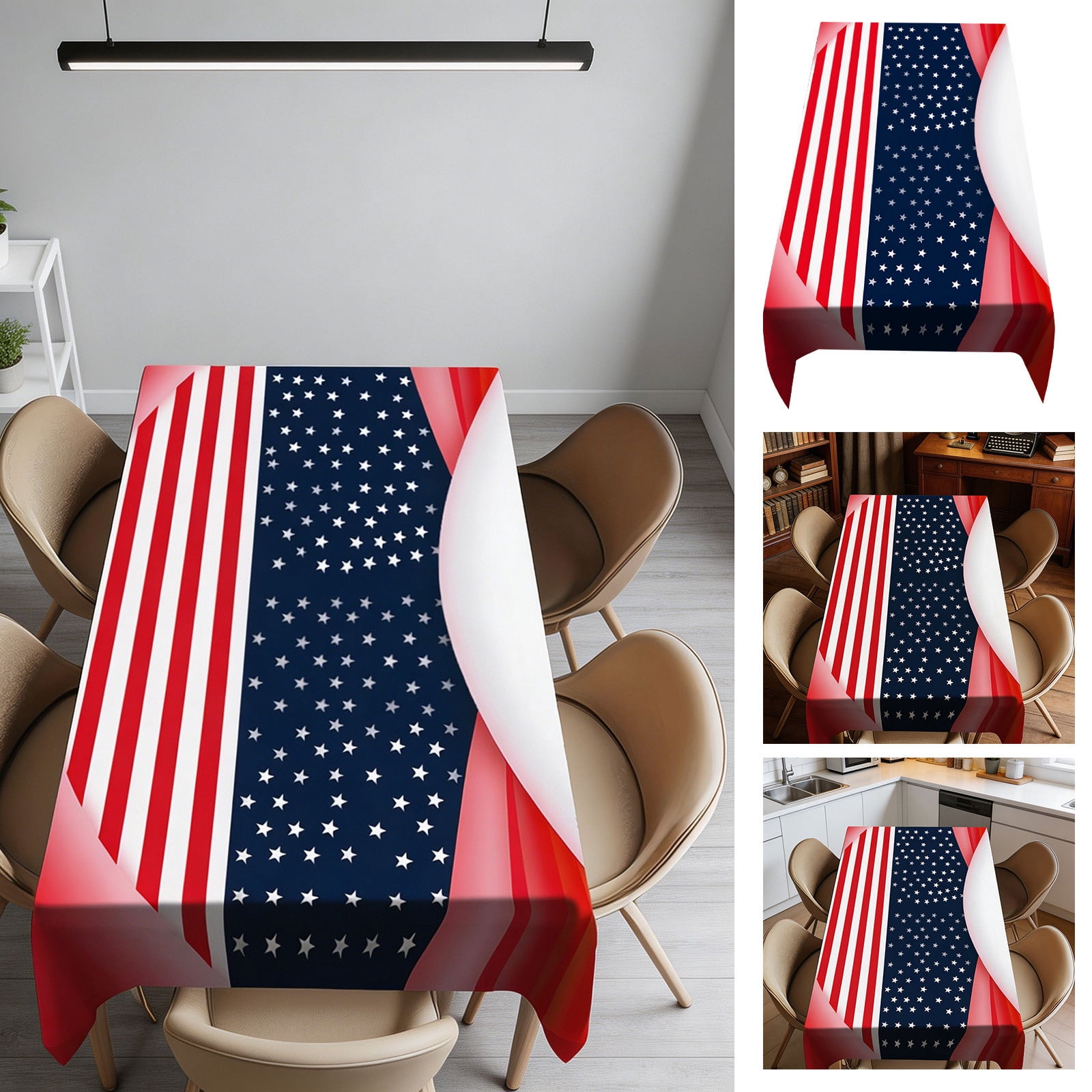 Beforeyayn Celebrating Independence Day Tablecloth, Printed Lace For ...