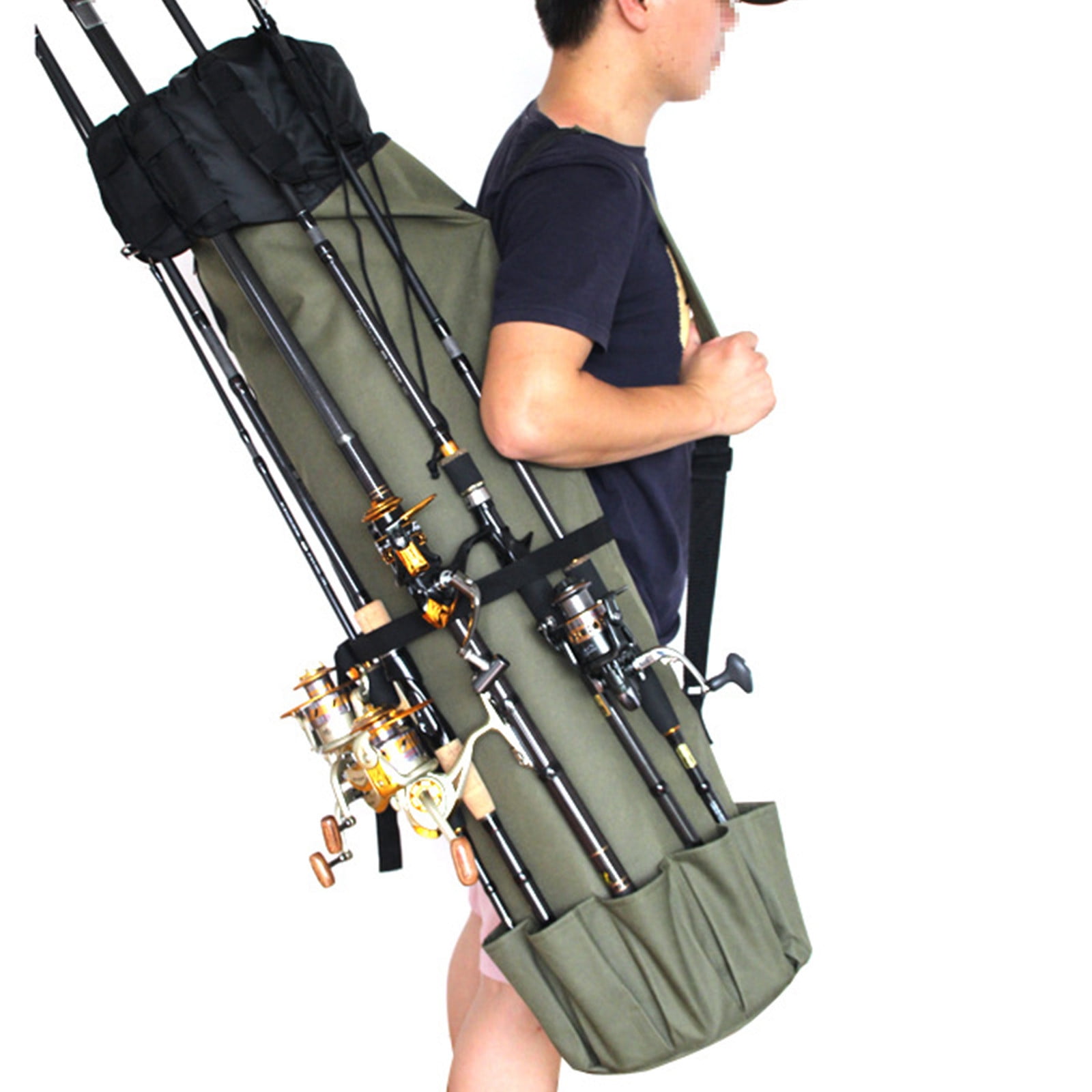 Beforeyayn Fishing Rod Carrier Fishing Reel Organizer Pole Storage Bag ...