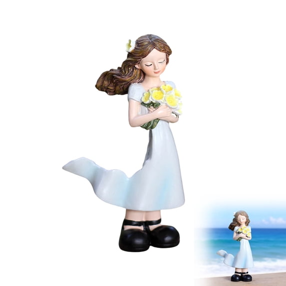 Beforeyayn Windy Girl Figurine, Girl with Dress Blowing Statue, for ...