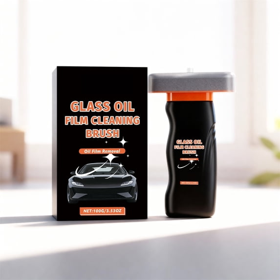 Beforeyayn Glass Oil Film Cleaning Brush with Solution, Windshield and ...