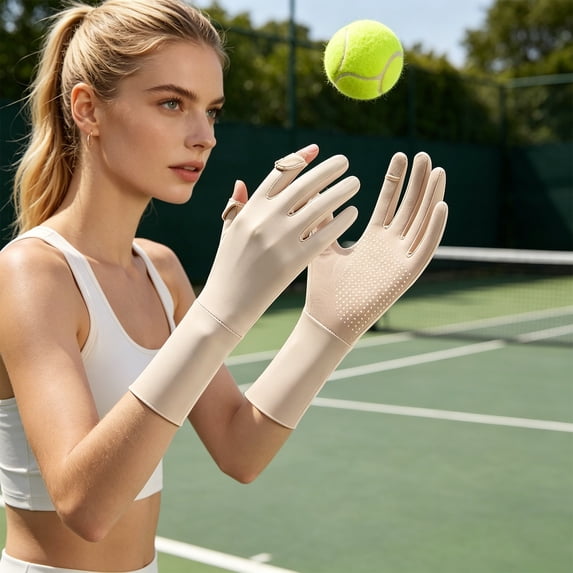 Beforeyayn Ice Silk Sunscreen Gloves For Summer, Breathable Thin For ...