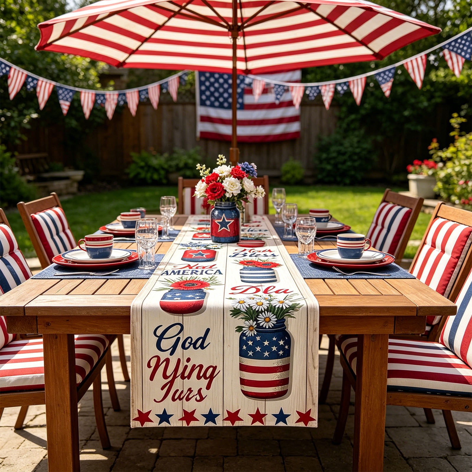 Beforeyayn Independence Day Table Flag, Red White Blue for Centerpiece ...