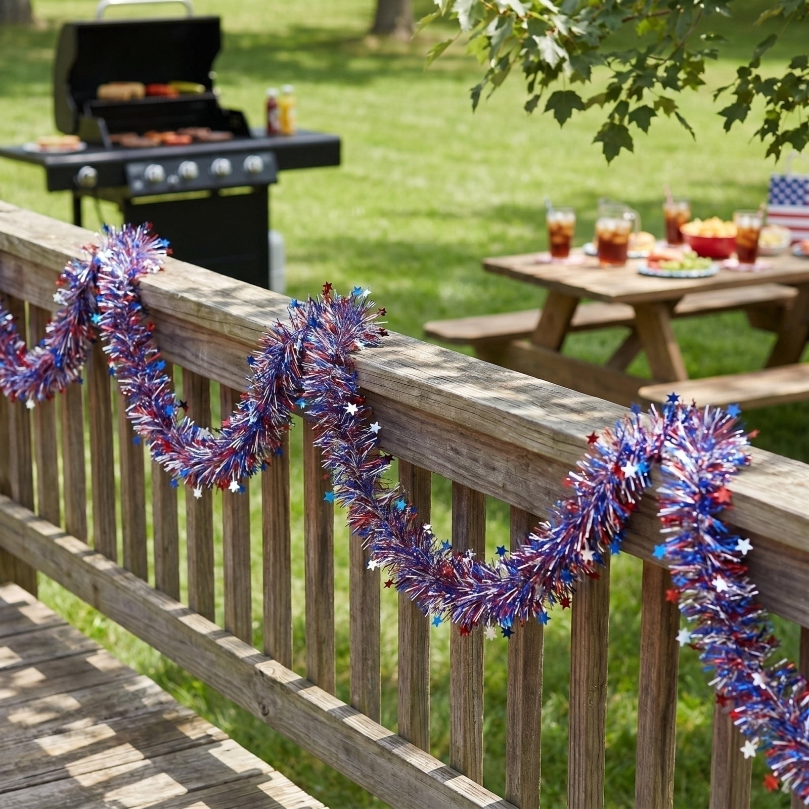 Beforeyayn Independent Day Colorful Flower Ribbon, Red White Blue Five ...