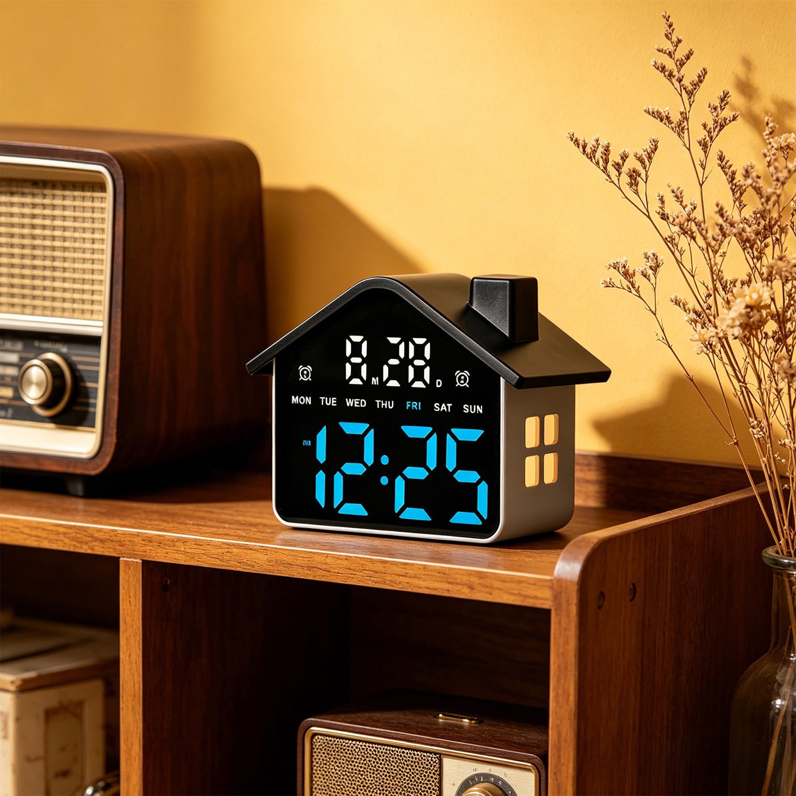 Beforeyayn LED Alarm Clock House Shaped, decorative alarm clock for ...