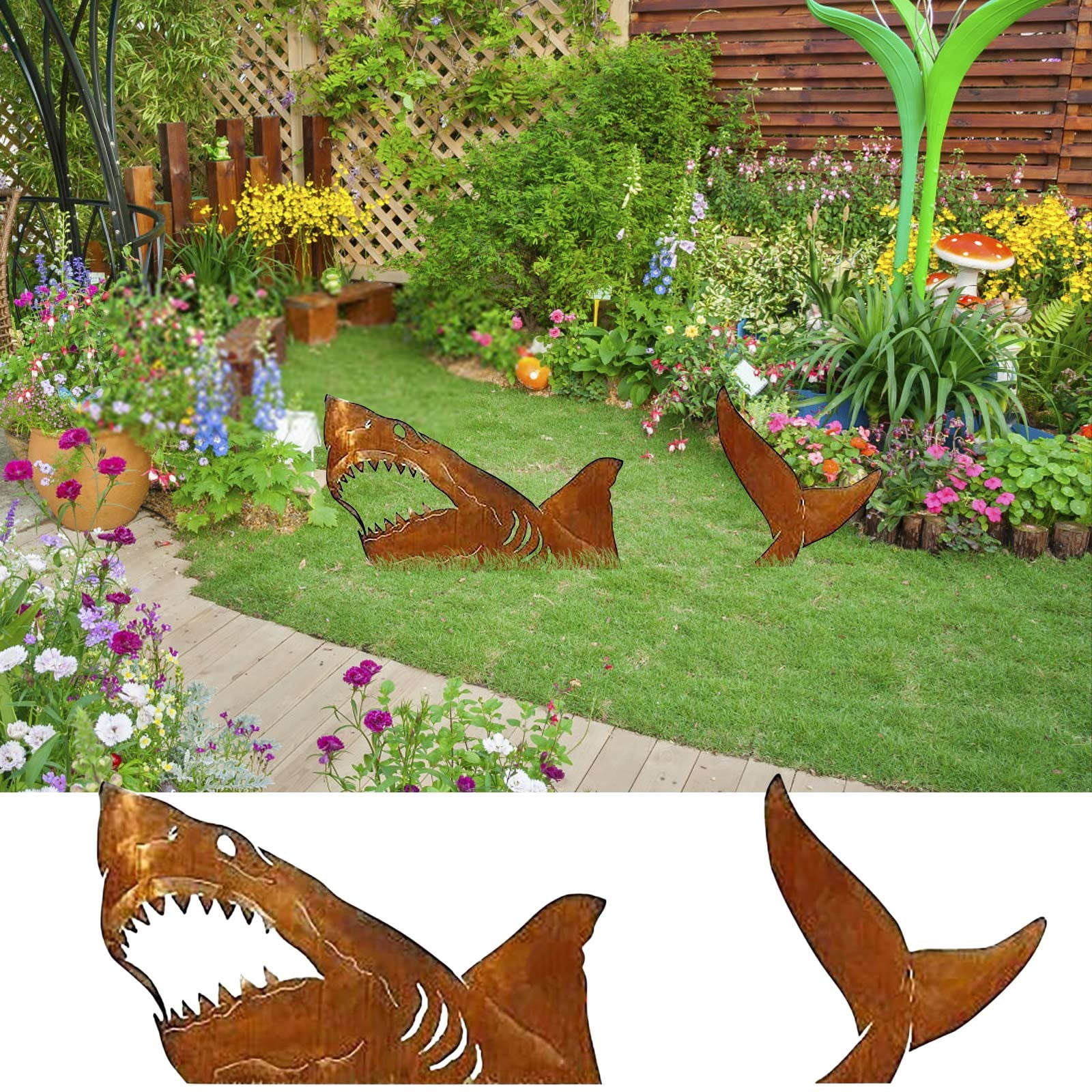 Beforeyayn Land Garden Figurines Decor Steel Branch Yard Decorations ...