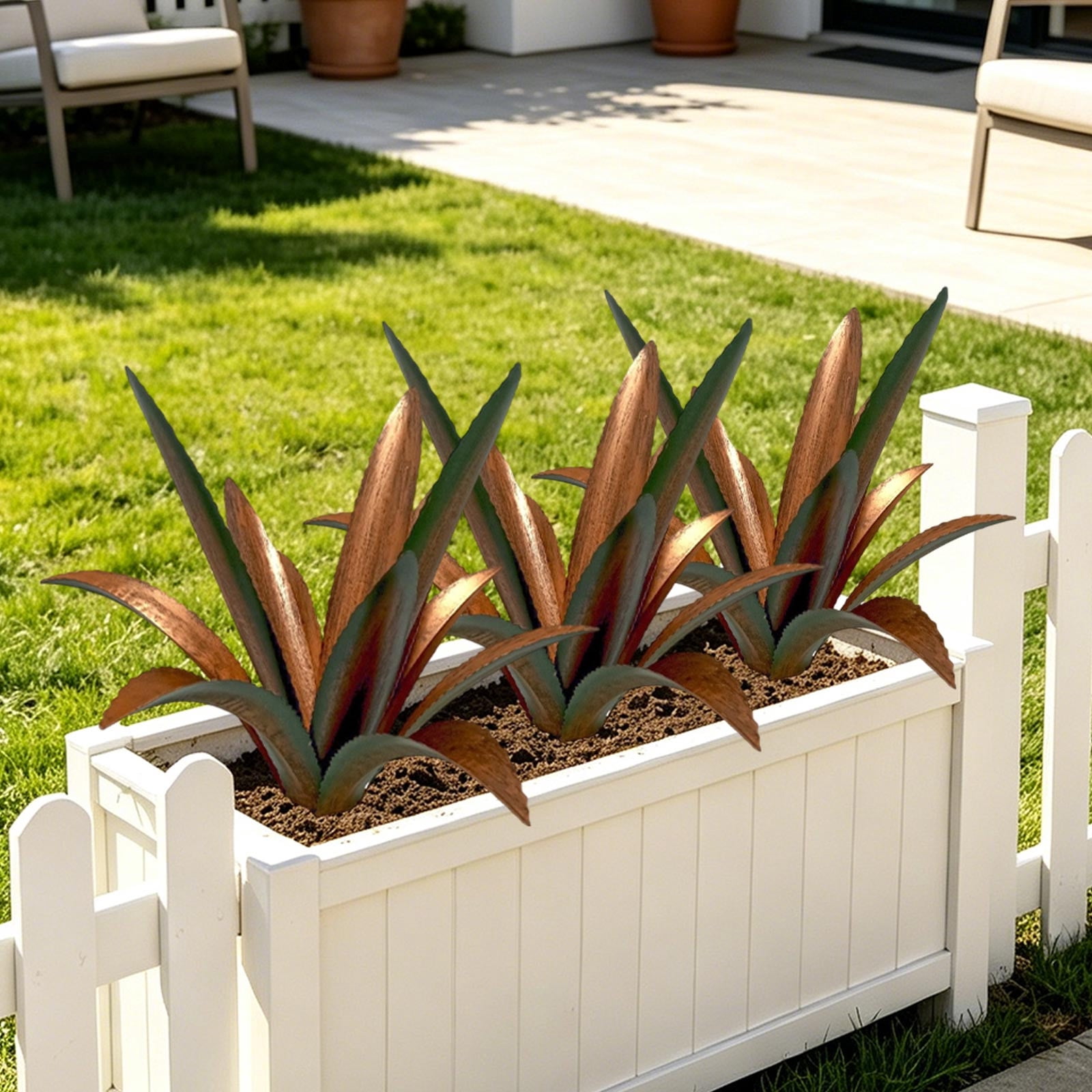 Beforeyayn Metal Green Garden Decor Metal Sculpture, Outdoor Yard Art ...