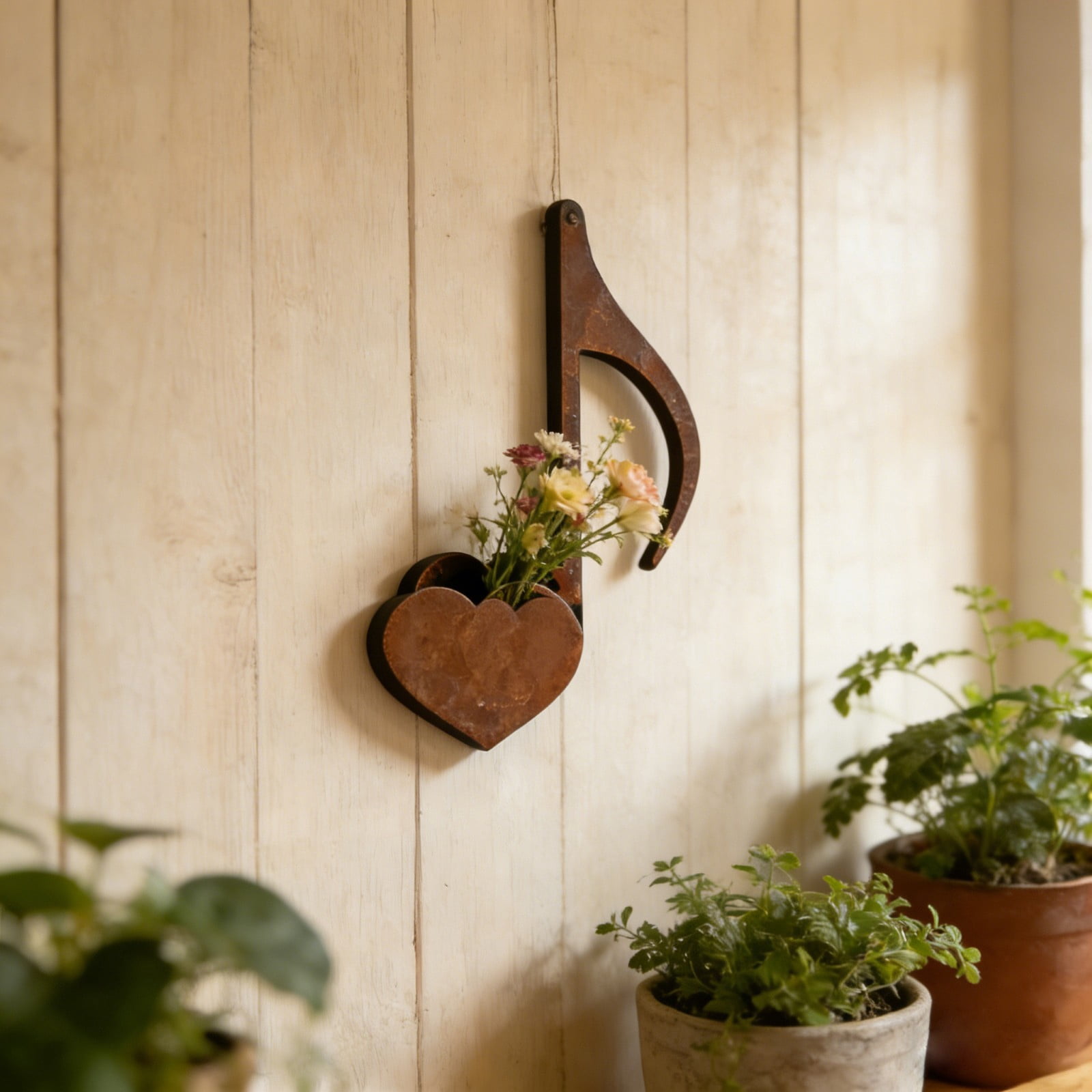 Beforeyayn Metal Hanging Flower Pot,heart-shaped wall Floraer for ...