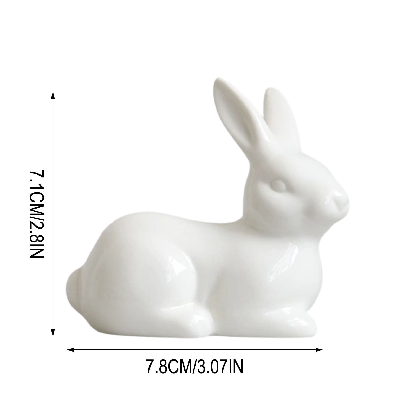 Beforeyayn Mini Cute White Ceramic Rabbit Decor, Easter Ceramic Home ...