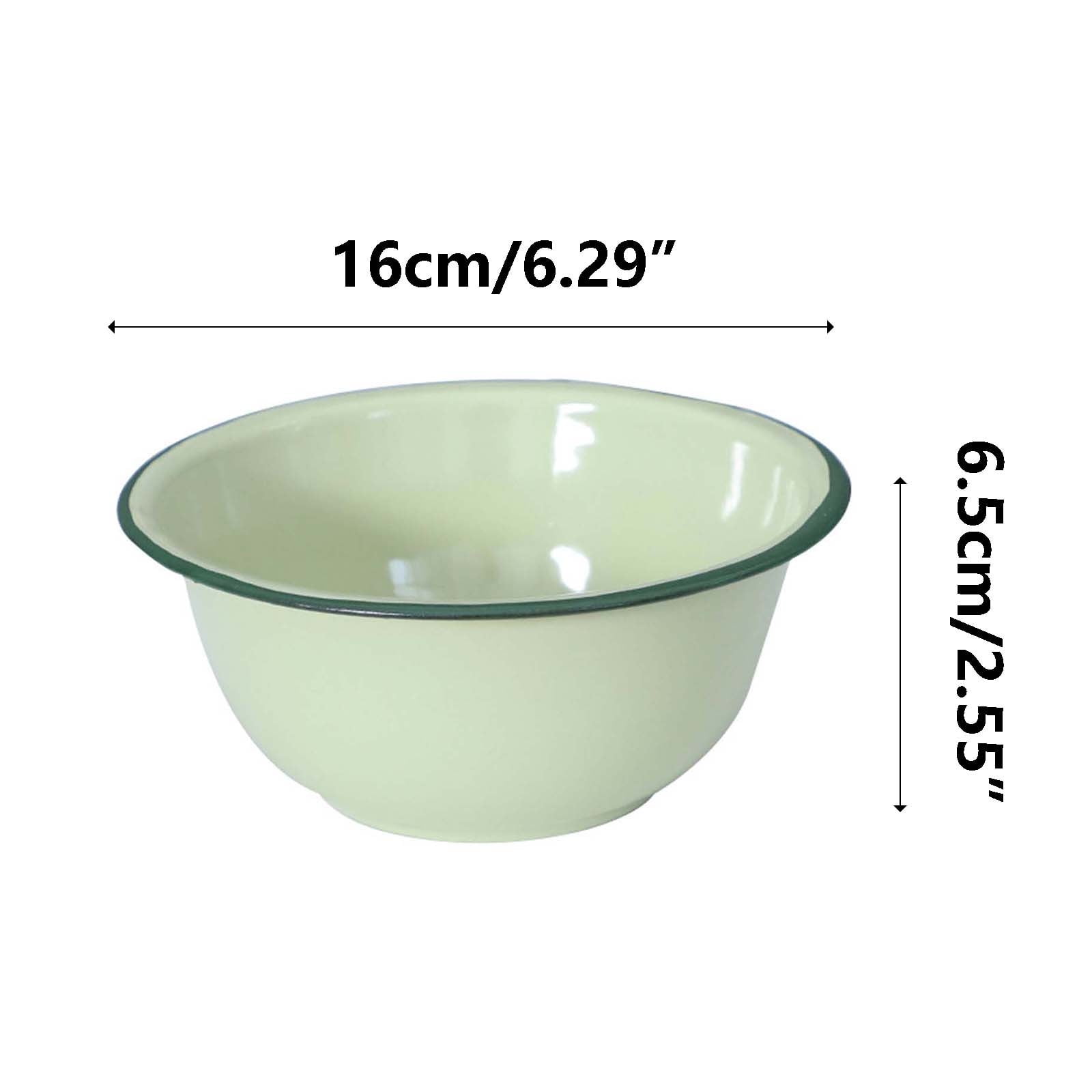 Beforeyayn Nostalgic Enamel Rice Bowl, Enamel Green Bowl, Old-fashioned ...