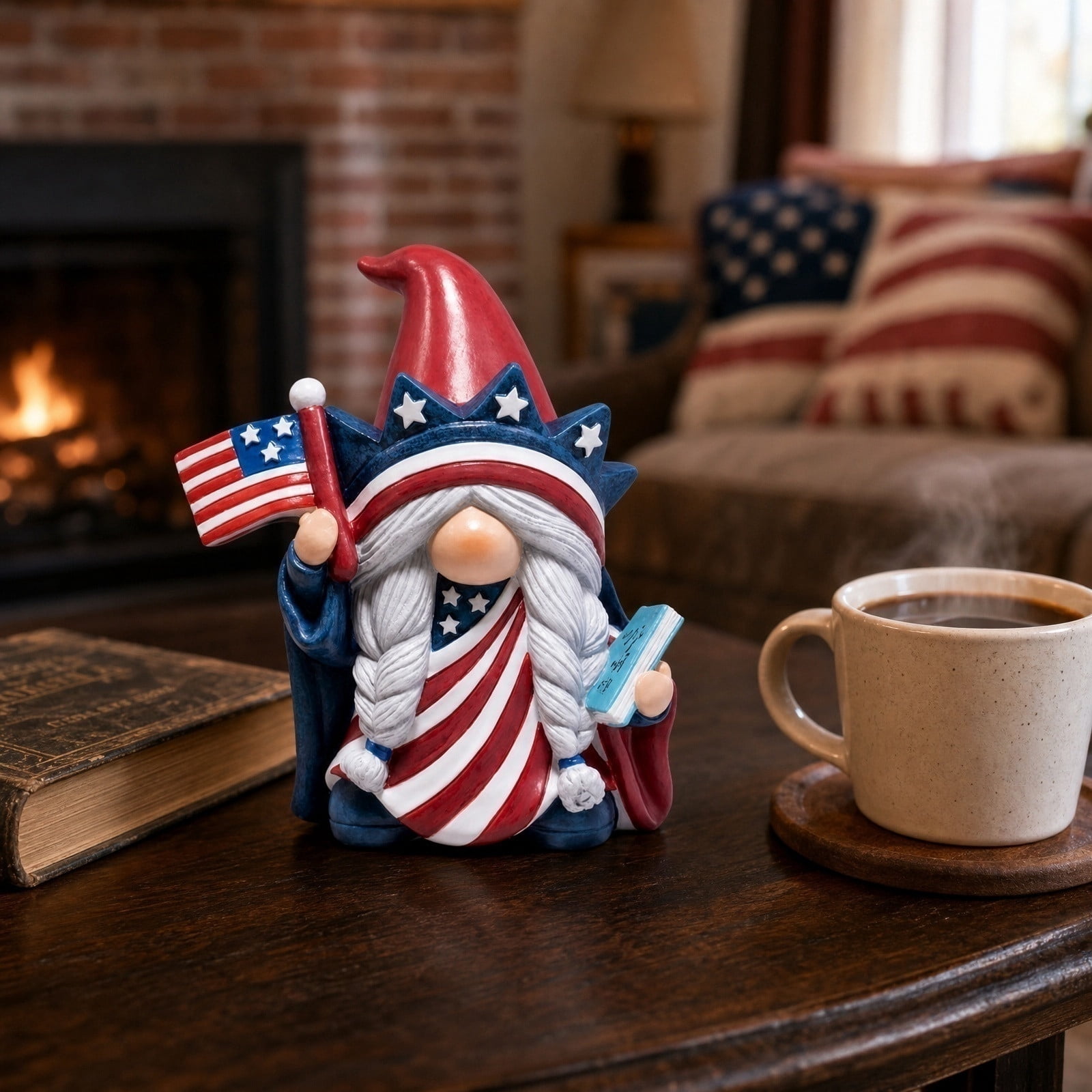 Beforeyayn Patriotic Gnome Statue, 4Th Of July American Flag Gnome ...
