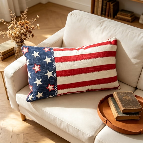 Beforeyayn Patriotic Throw Pillow, Independence Day star stripe sham ...