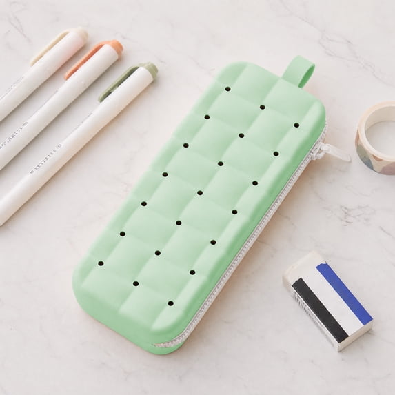 Beforeyayn Soft Silicone Pencil Case, Grid Patterned Soft Pen Case for ...