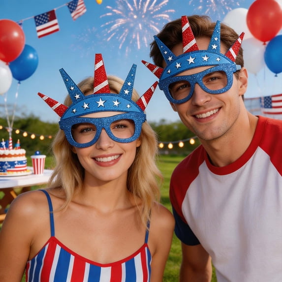Beforeyayn Sparkly Patriotic Sunglasses, 4Th Of July Party Eyewear For ...