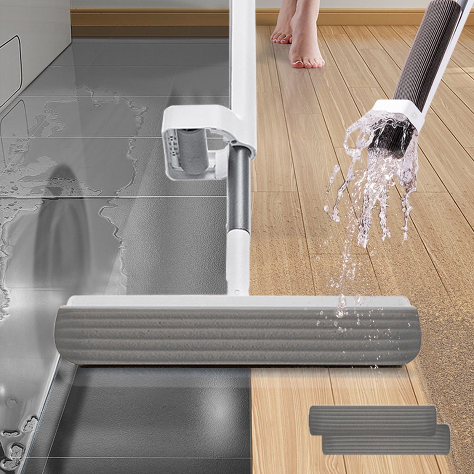 BeforeyaynSuction Sponge Foam Mop ,180 ° Rotatable Sponge Mop With ...