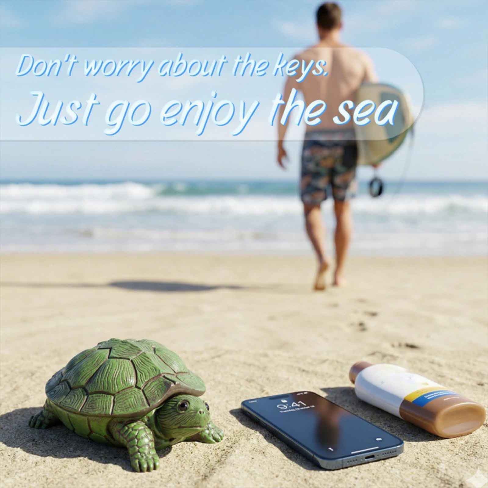 Beforeyayn Tortoise Key Hider, Lifelike Green Turtle Statue for Outdoor ...