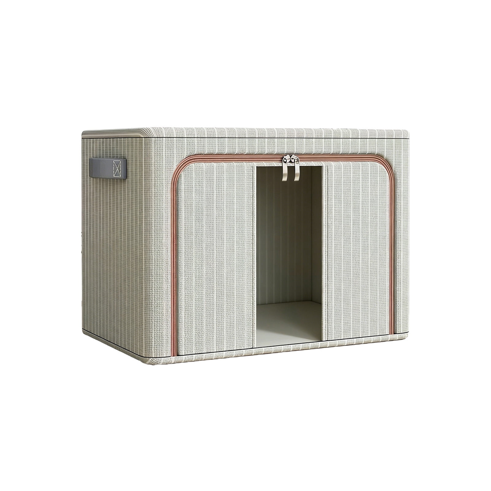 Beforeyayn Transparent Window Storage Box, Stackable Striped Oxford ...