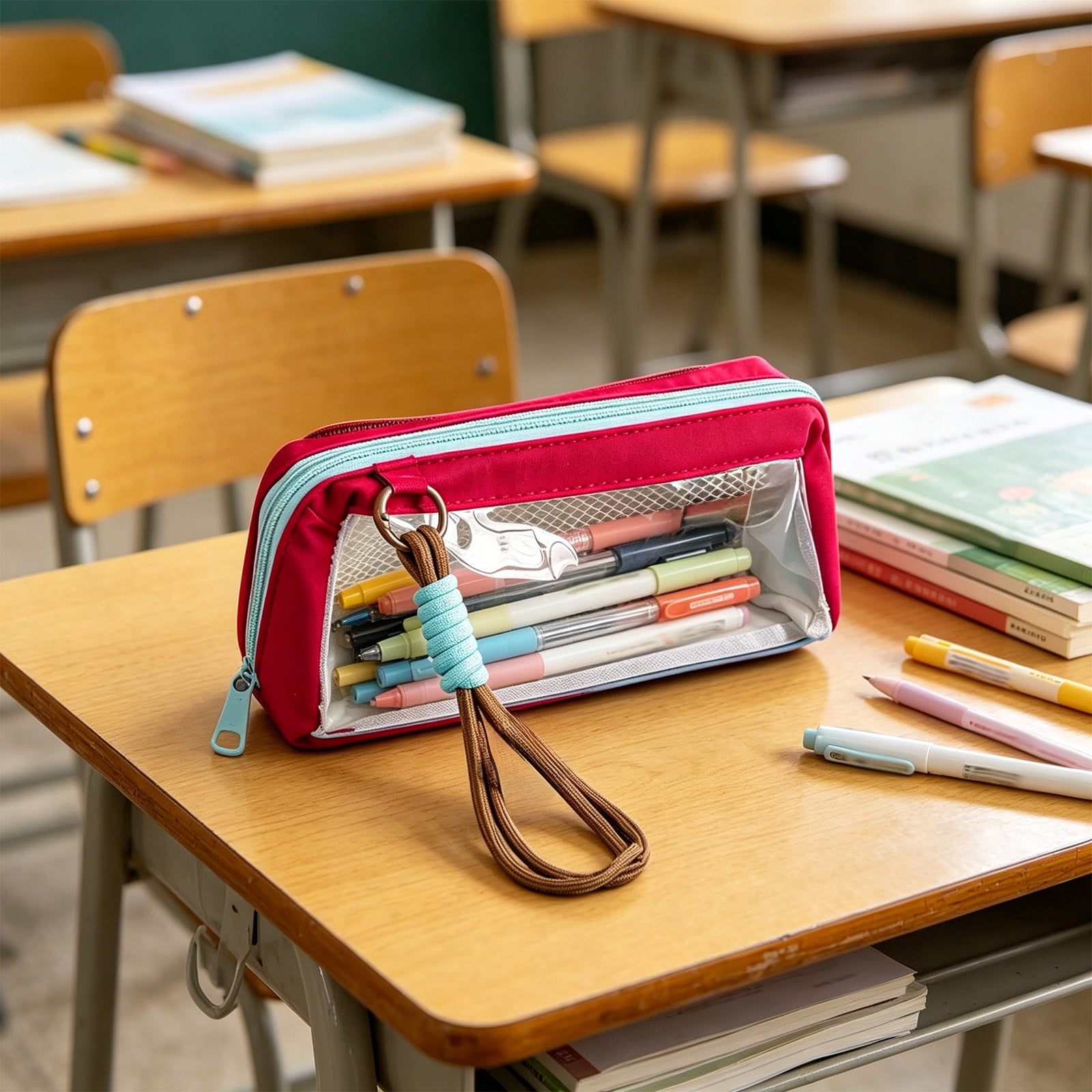 Beforeyayn Uncomplicated Solid Color Pencil Case, With Handle Junior ...