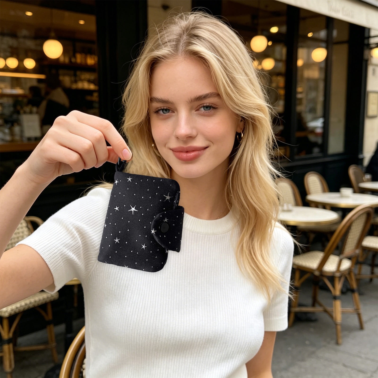 Beforeyayn Uncomplicated Star Coin Purse, Small Fabric Star Print ...