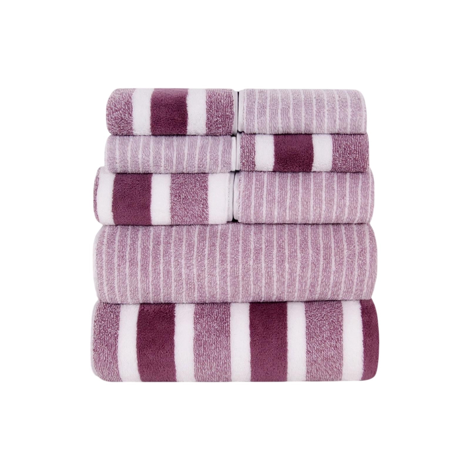 Beforeyayn Velvet Bath Towel Set, Wide Stripe Design Towels And ...