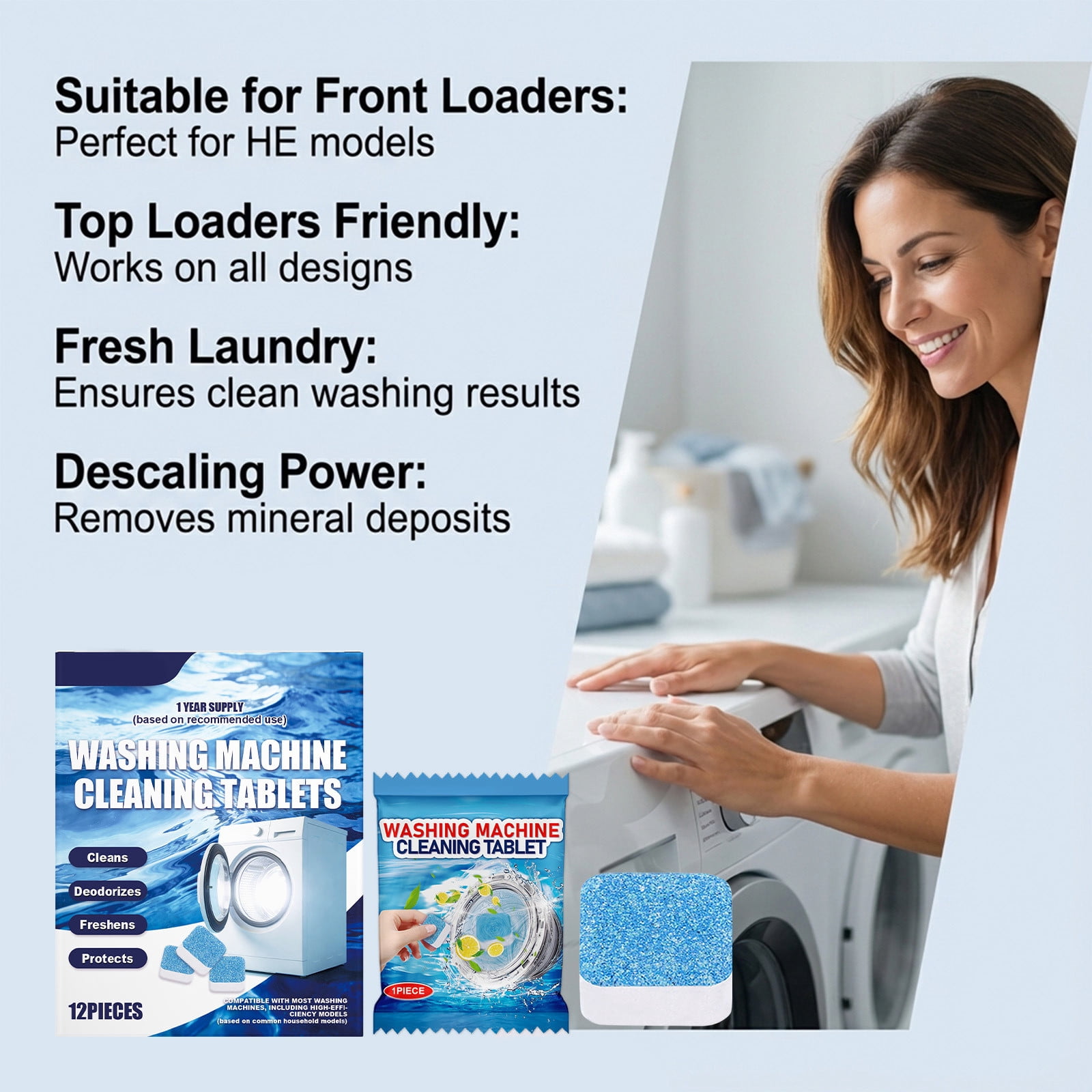 Beforeyayn Washing Machine Cleaning Tablets, Deep Cleaning Formula for ...