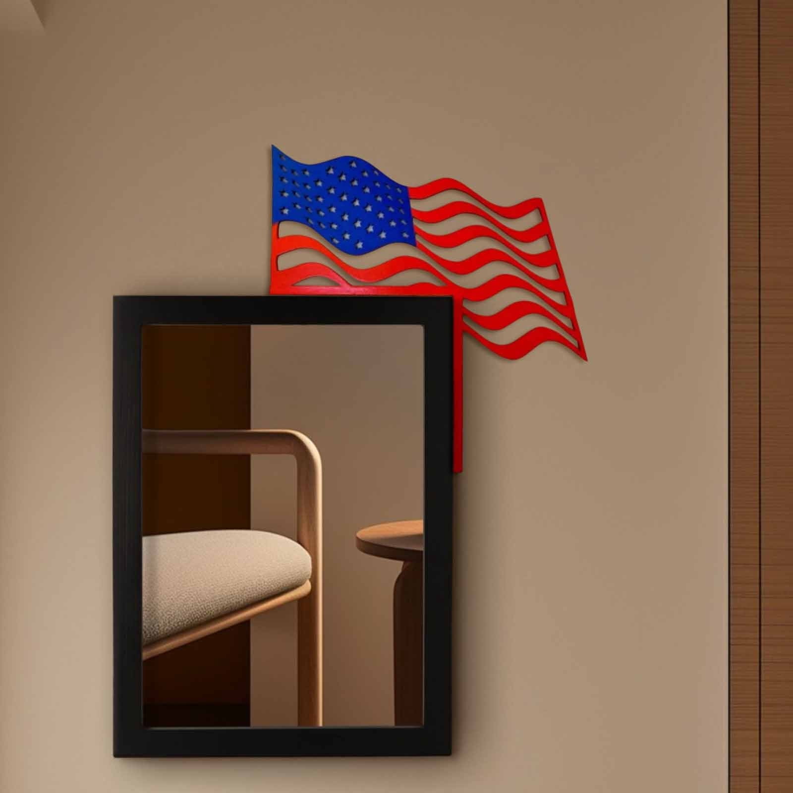 Beforeyayn Wooden Door Angle Decorations, With Usa Flag Door Top Corner ...