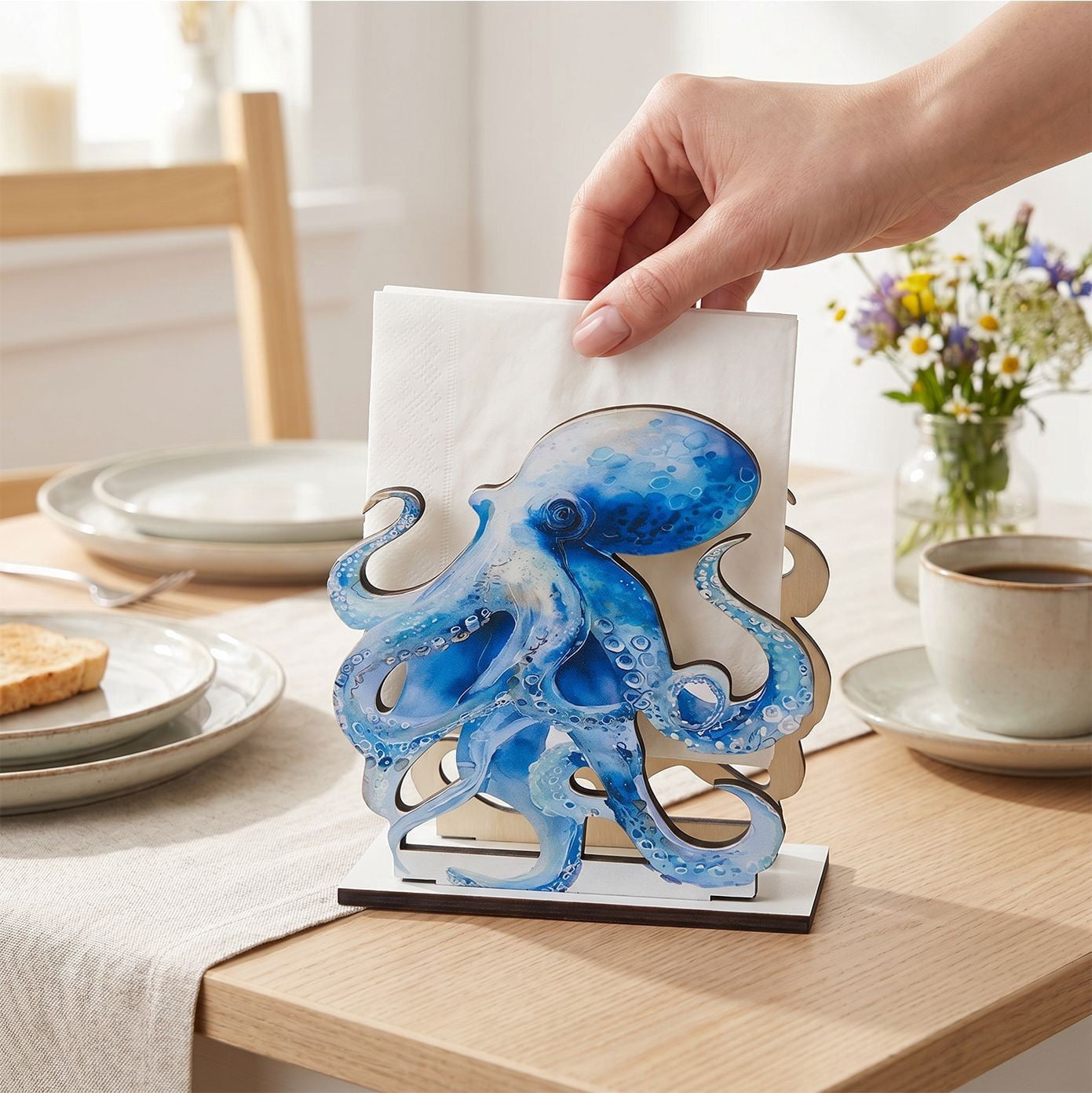 Beforeyayn Wooden Napkin Holder, Desktop Tissue Card Box For Home ...