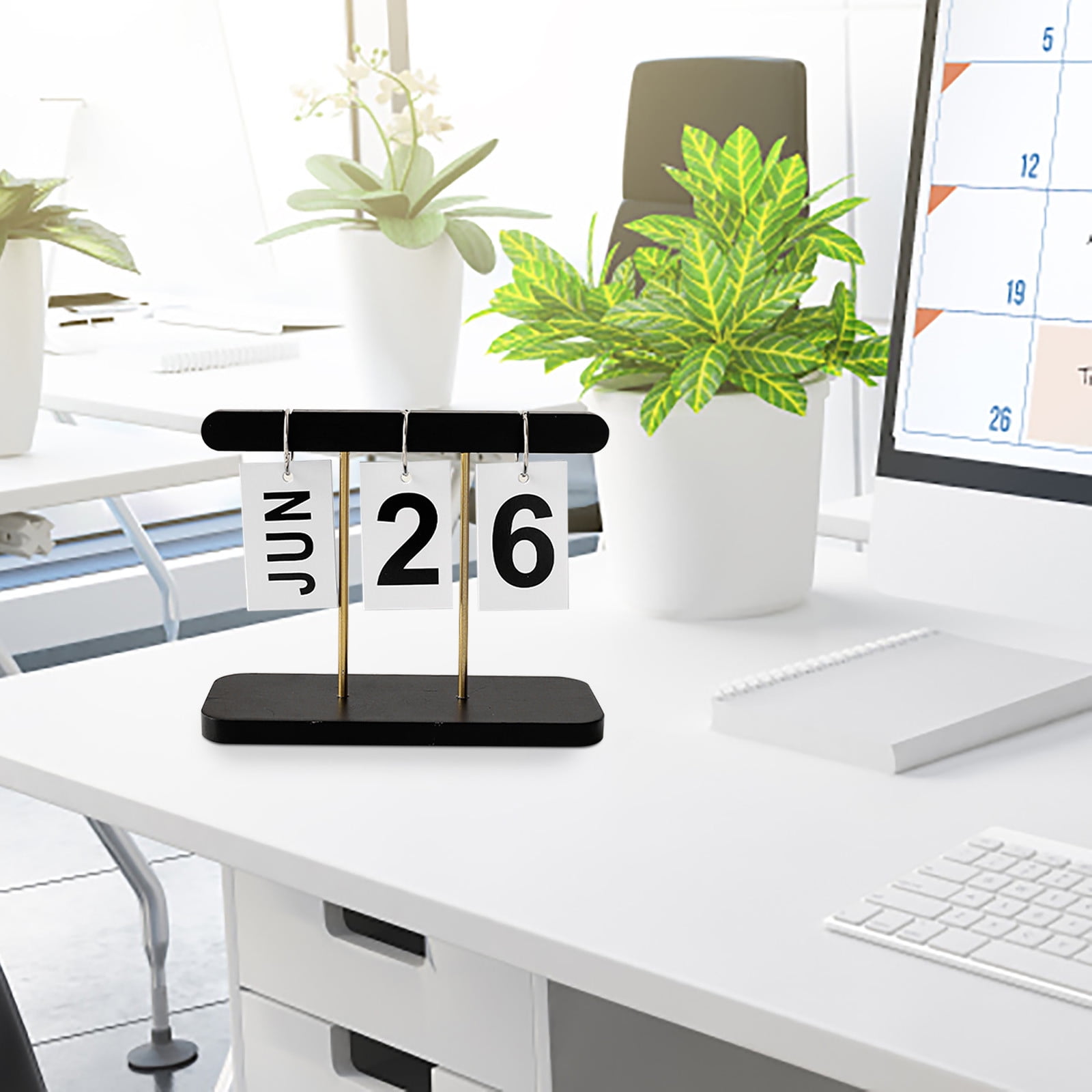 Beforeyayn Wooden Perpetual Desk Calendar Flip Calender for Desk Office ...