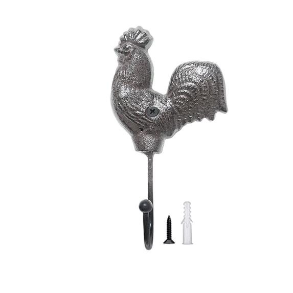 Beforeyayn Wrought Iron Rooster and Hen Wall Hooks for Home, Rustic ...