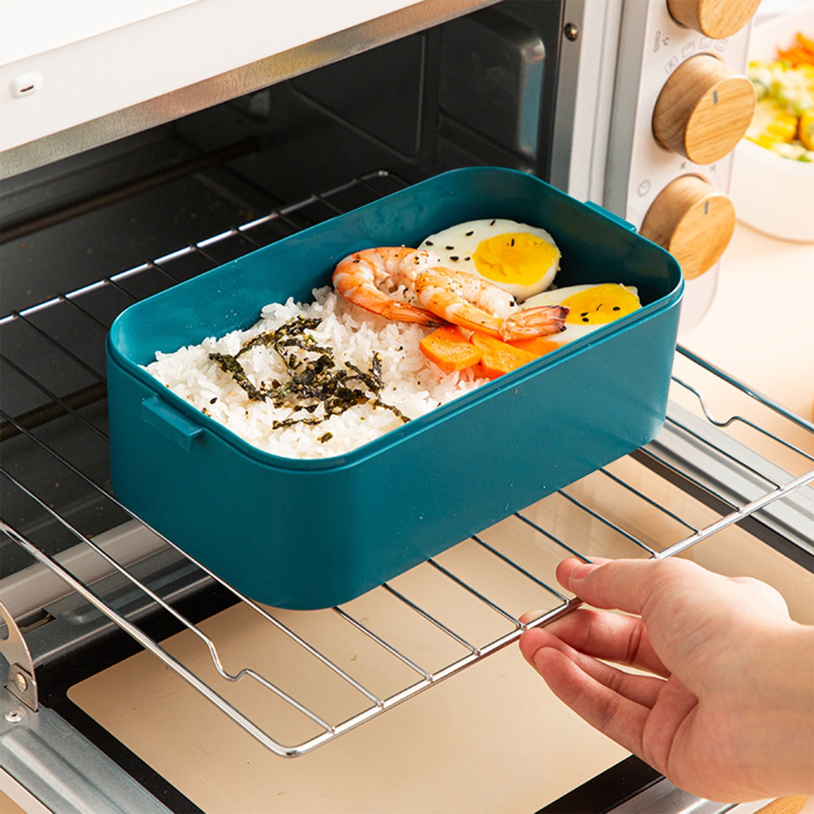 Beforeyayn Bento Box, Plastic Double Layer Lunch Box, Microwave Oven ...
