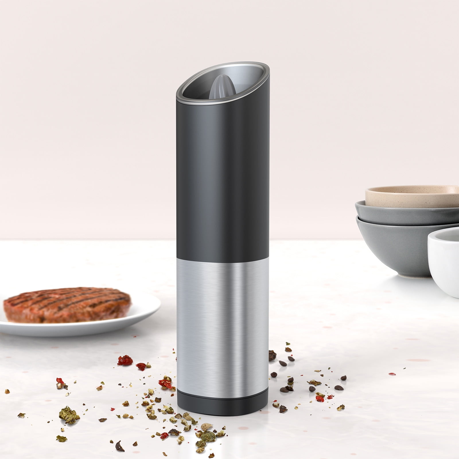 BeforeyaynGravity Electric Pepper Grinder, Battery Operated Grinder,One ...