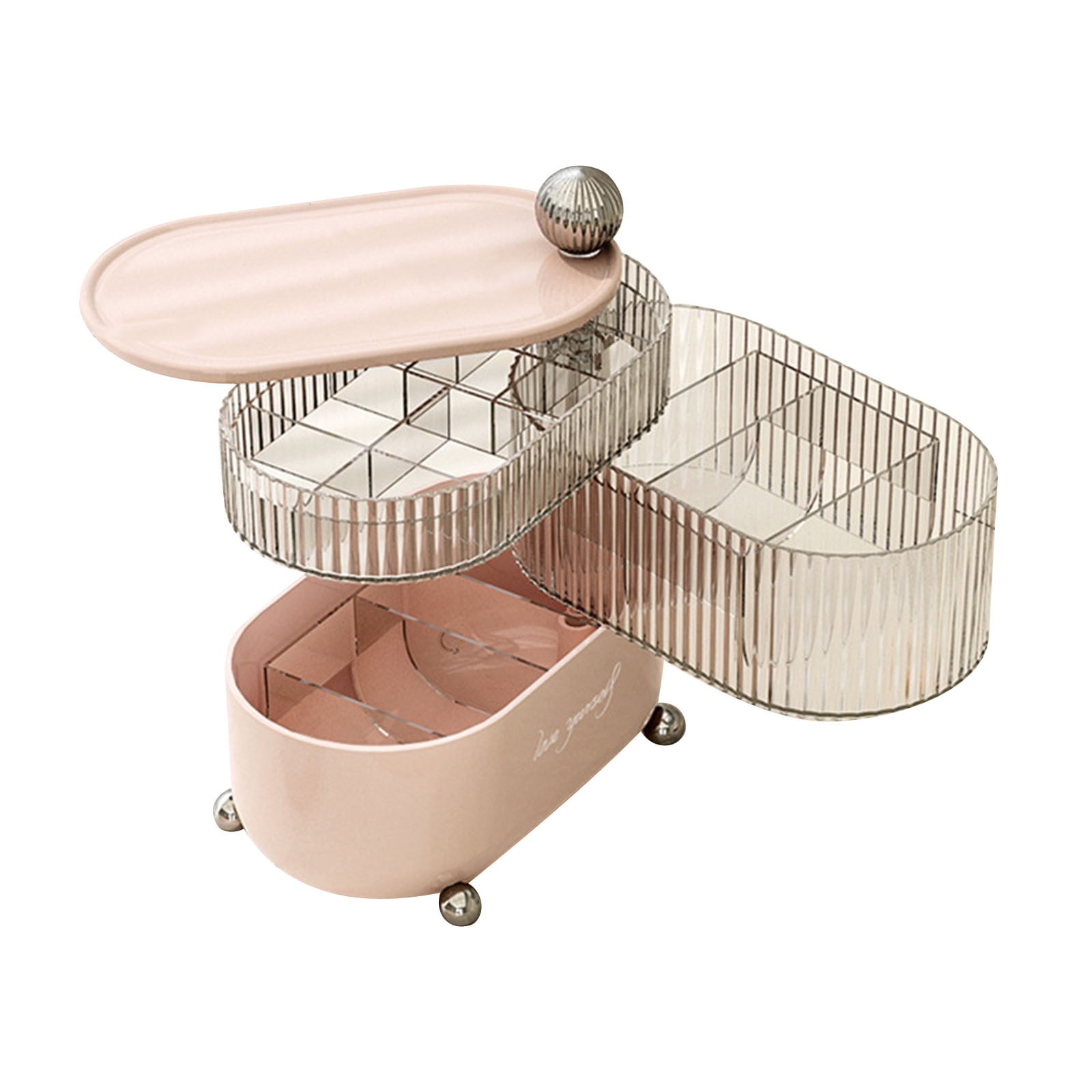 BeforeyaynPowder Puff Storage Box, Rotating Multi-layer, Transparent ...