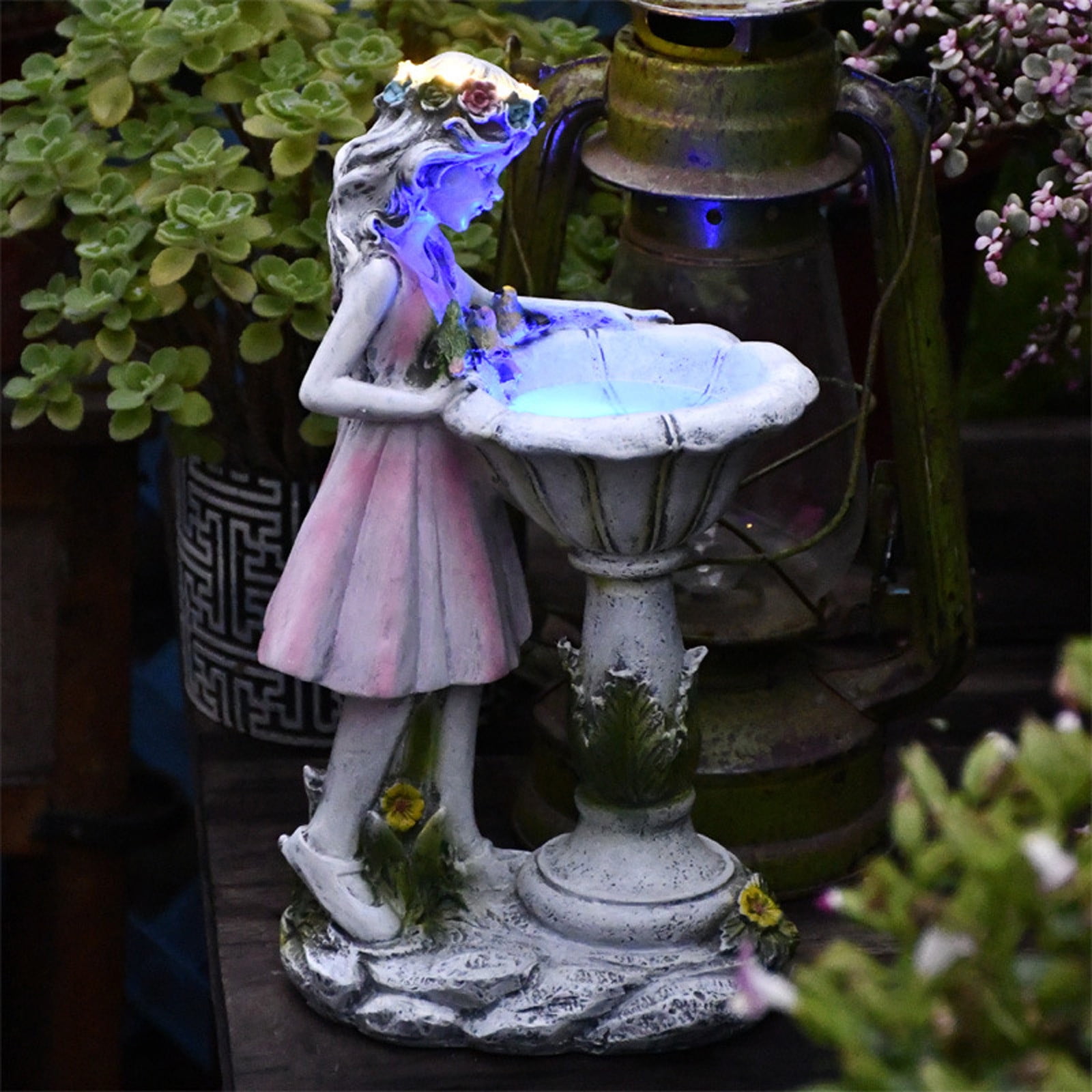 BeforeyaynResin With LED Light Garden Dwarf Dwarf Statue Decoration ...