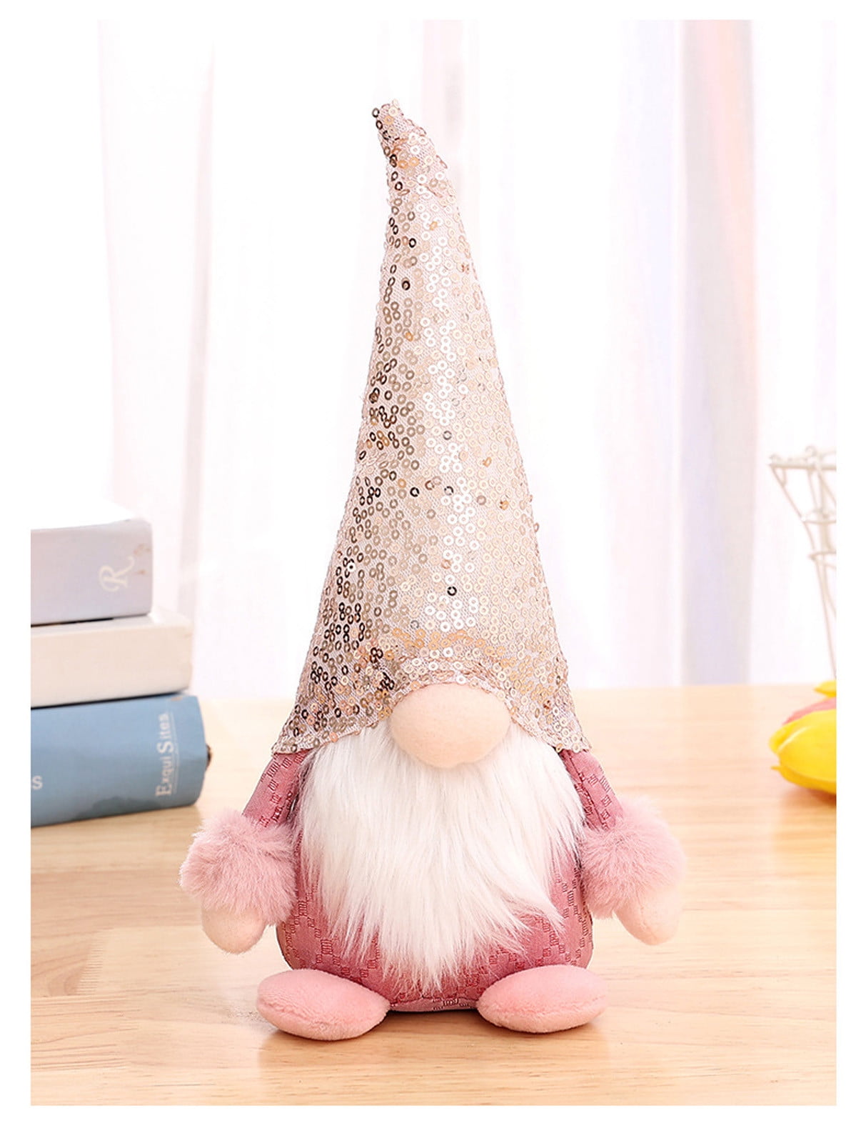 BeforeyaynSequin Rudolf Dwarf Doll Home Window Decoration Faceless Doll ...