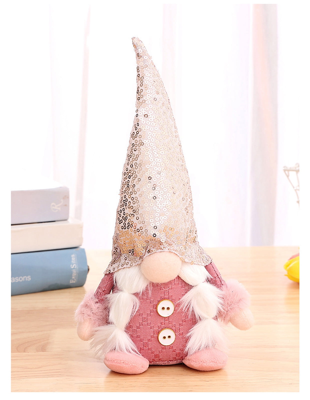 BeforeyaynSequin Rudolf Dwarf Doll Home Window Decoration Faceless Doll ...