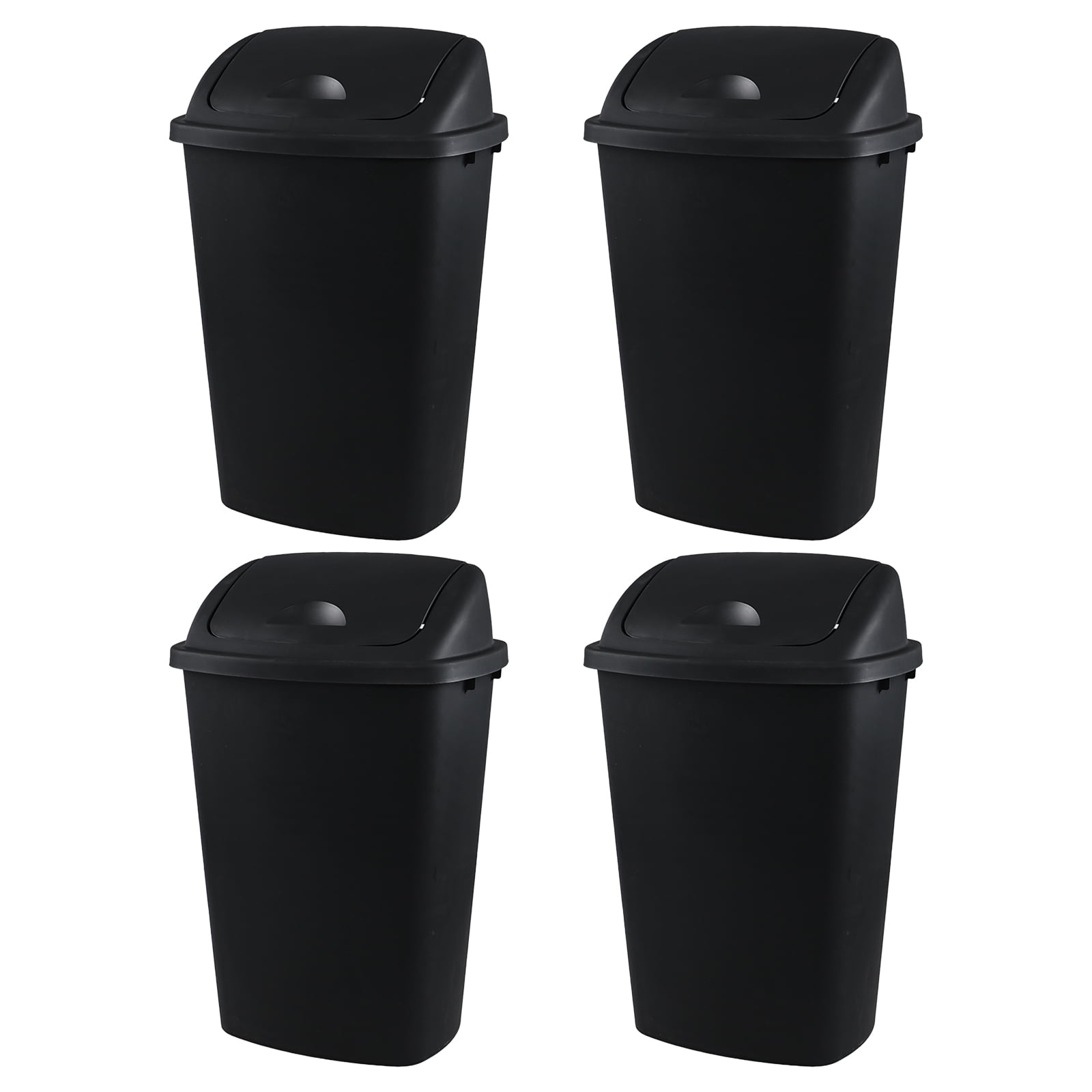 Begale 13 Gallon Rectangular Plastic Kitchen Trash Can with Swing Lid ...