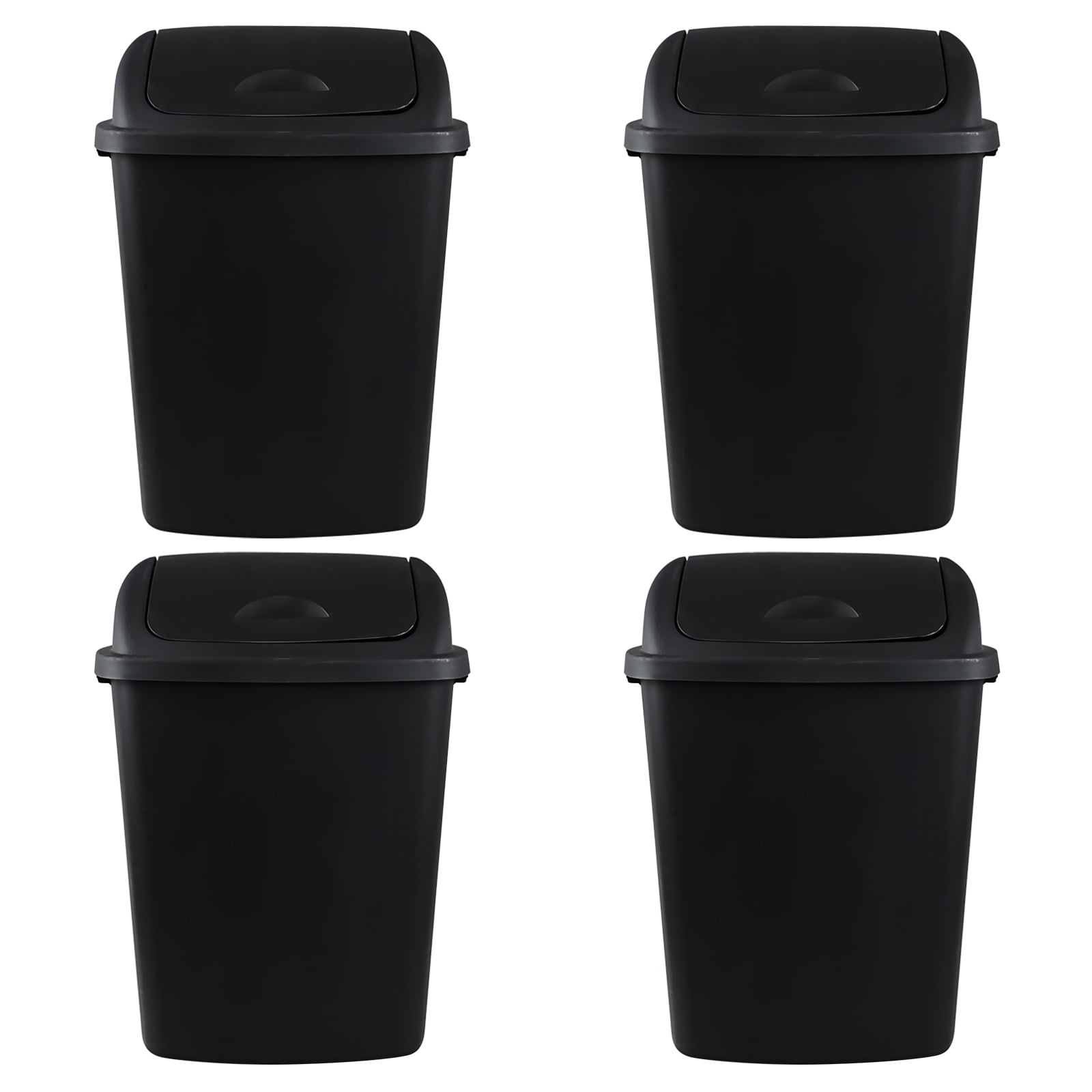 Begale 4-Pack 18 Gallon Large Trash Can with Swing Lid, Plastic Kitchen ...