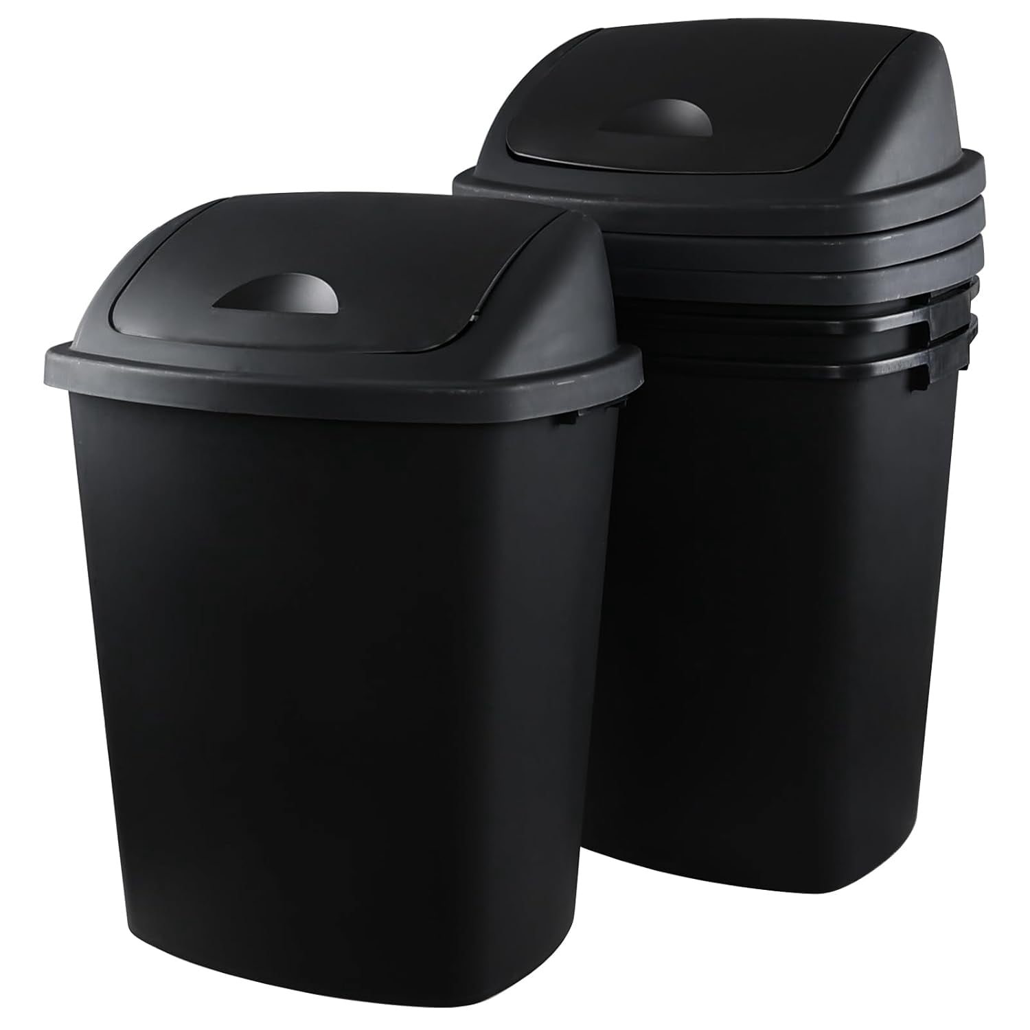 Begale 4-Pack 18 Gallon Large Trash Can with Swing Lid, Plastic Kitchen ...