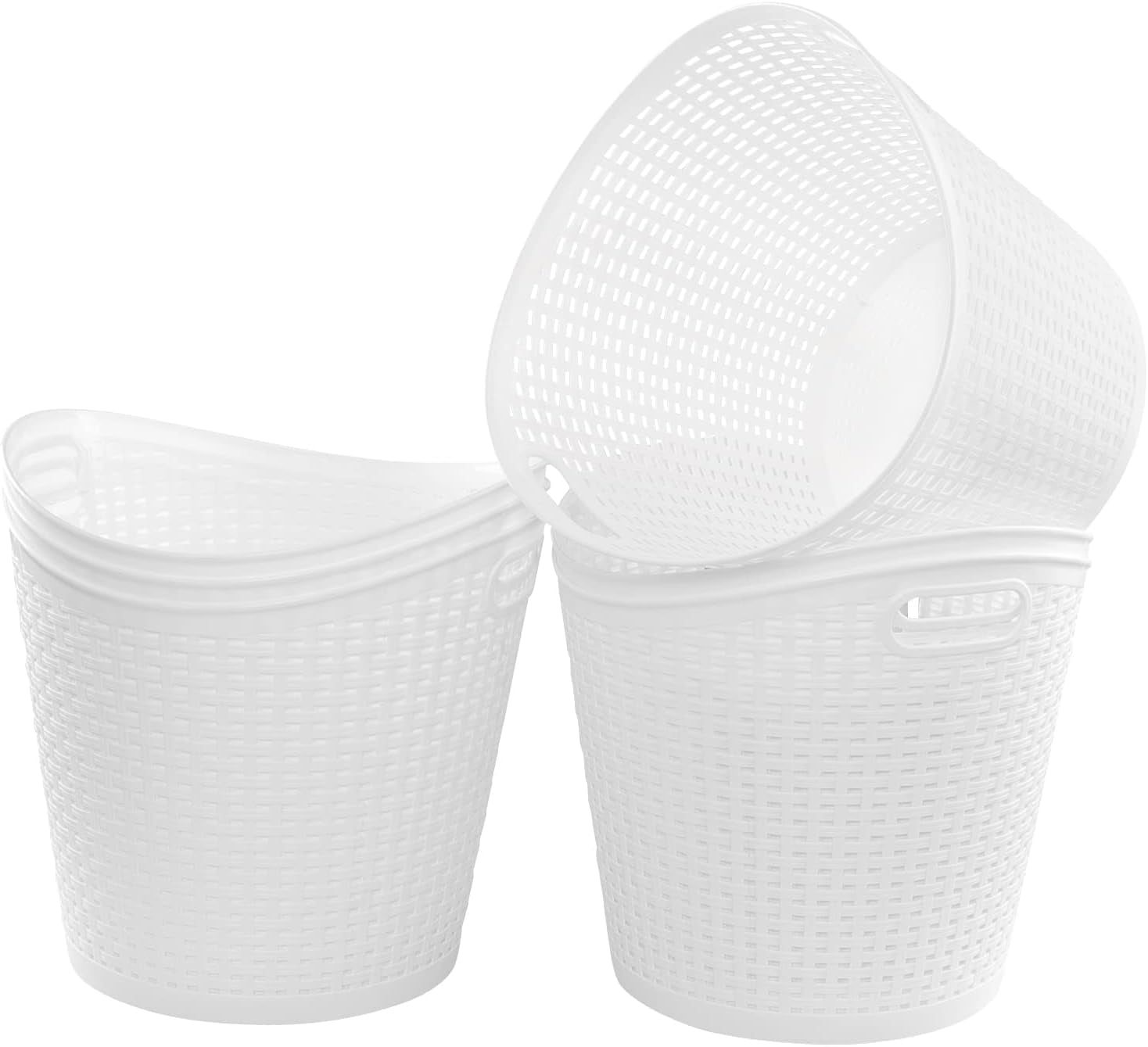 Begale 6-Pack Large Plastic Storage Baskets, 30 L Round Plastic Laundry ...