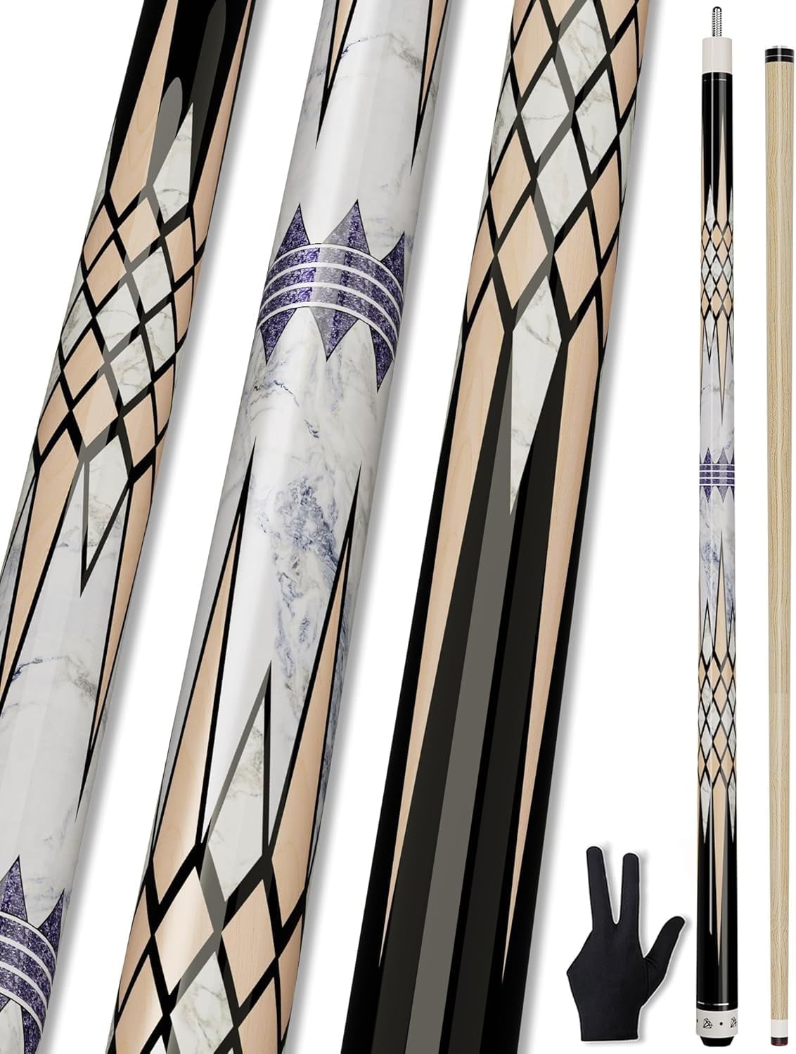 Begcel Professional 58 Inch Billiard Cue Pool Sticks - Canadian Maple ...