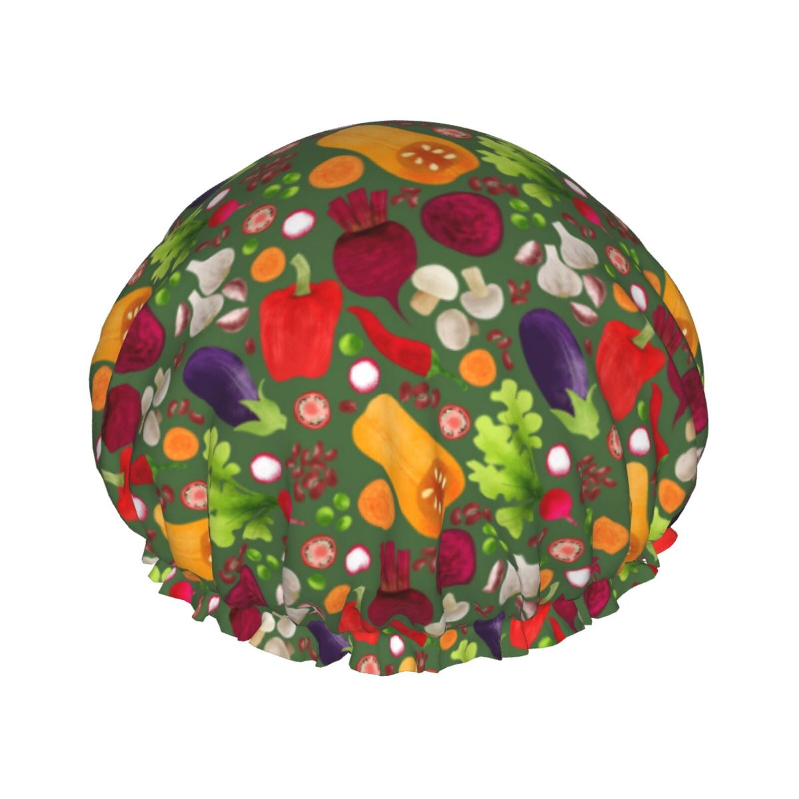 Begetable Shower Cap, Reusable Bath Hair Hat for all Hair Lengths Hair ...