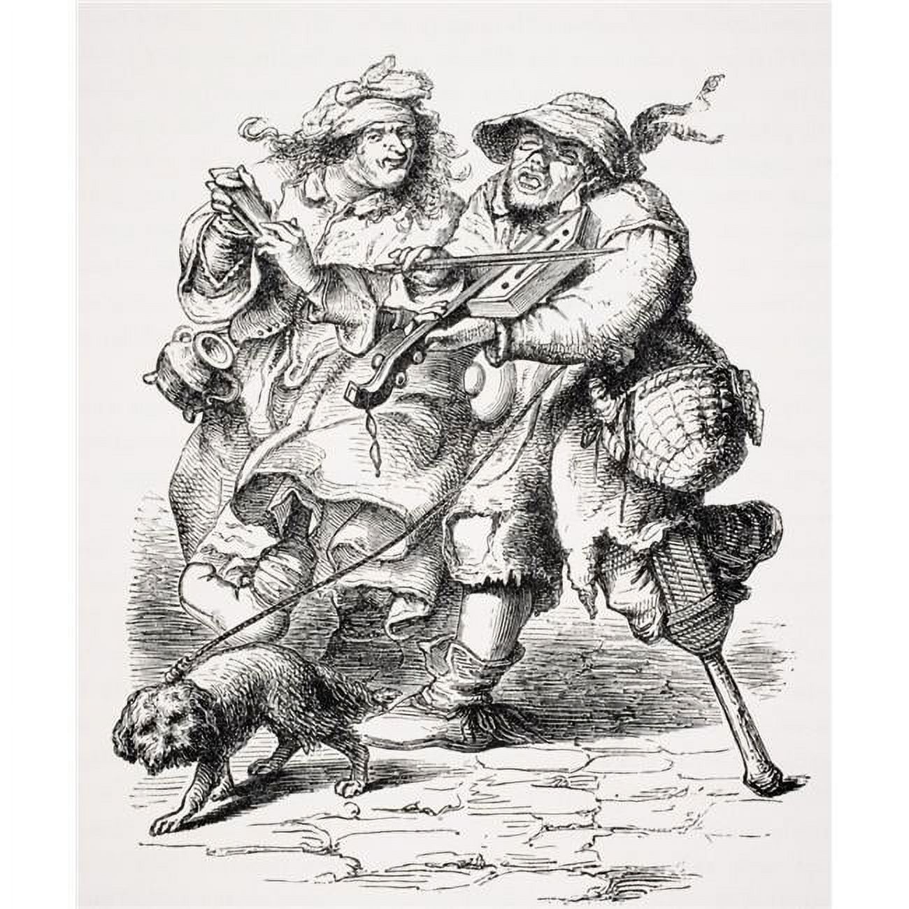 Beggar Playing The Fiddle & His Wife Accompanying Him with Bones Copy ...