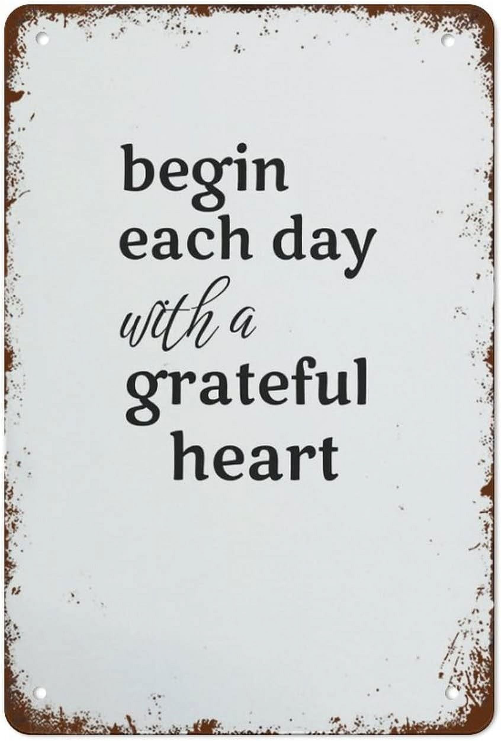 Begin Each Day with A Grateful Heart Wall Art,Print Quotes ...